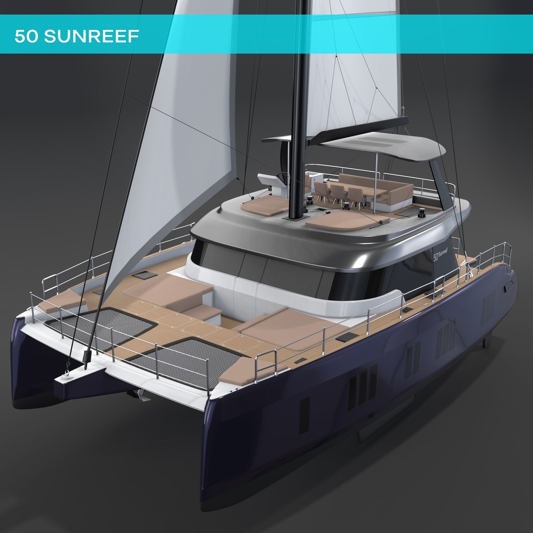modelo 3d Sunreef 50 Purple Catamaran - TurboSquid 2049034