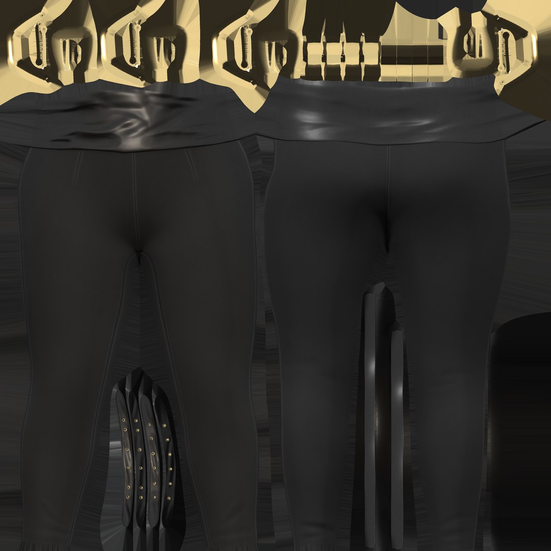 3D Leather Pants With Belt - TurboSquid 1899850