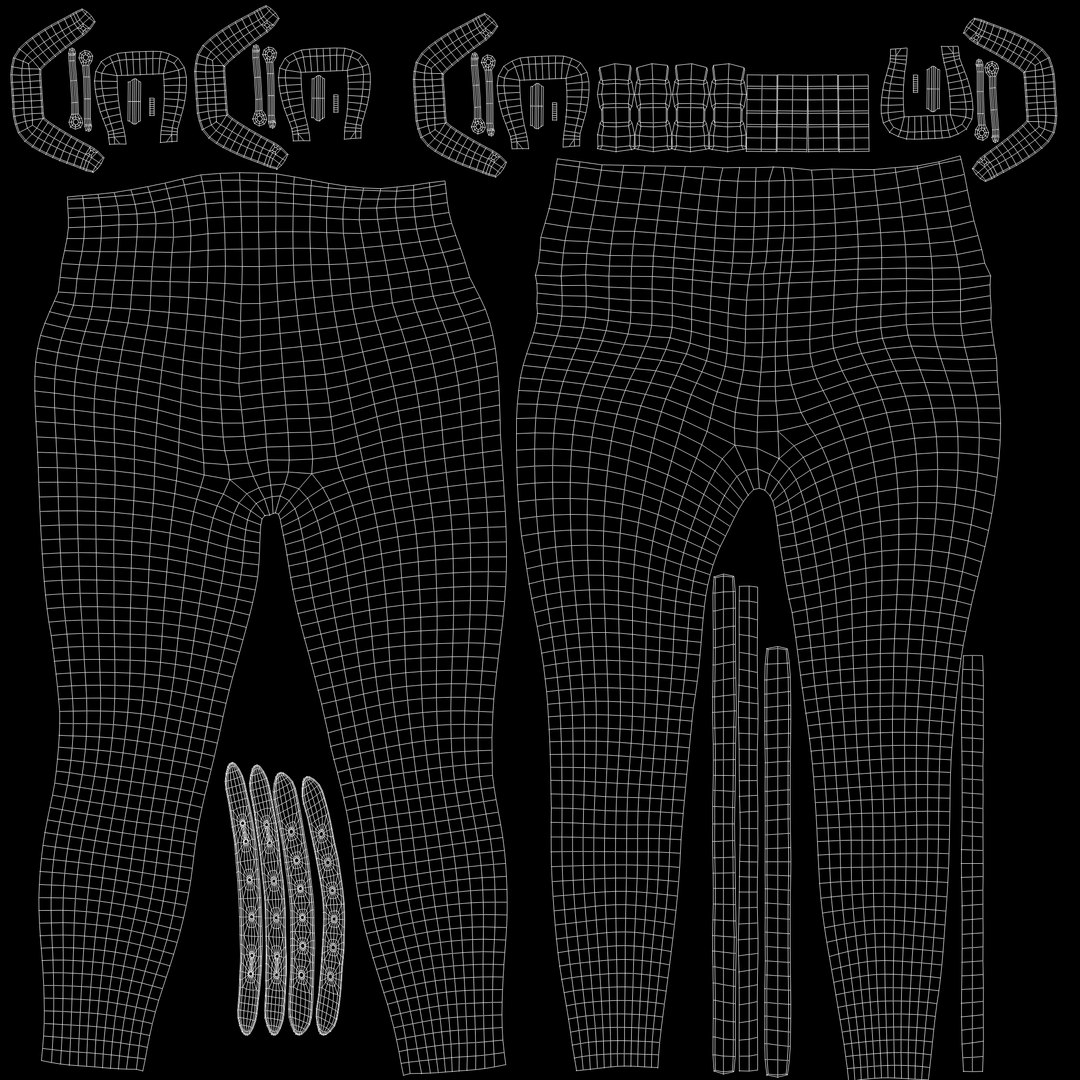3D Leather Pants With Belt - TurboSquid 1899850