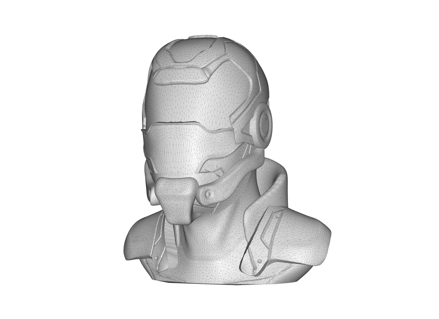 Cyborg Bust Model - TurboSquid 2233630
