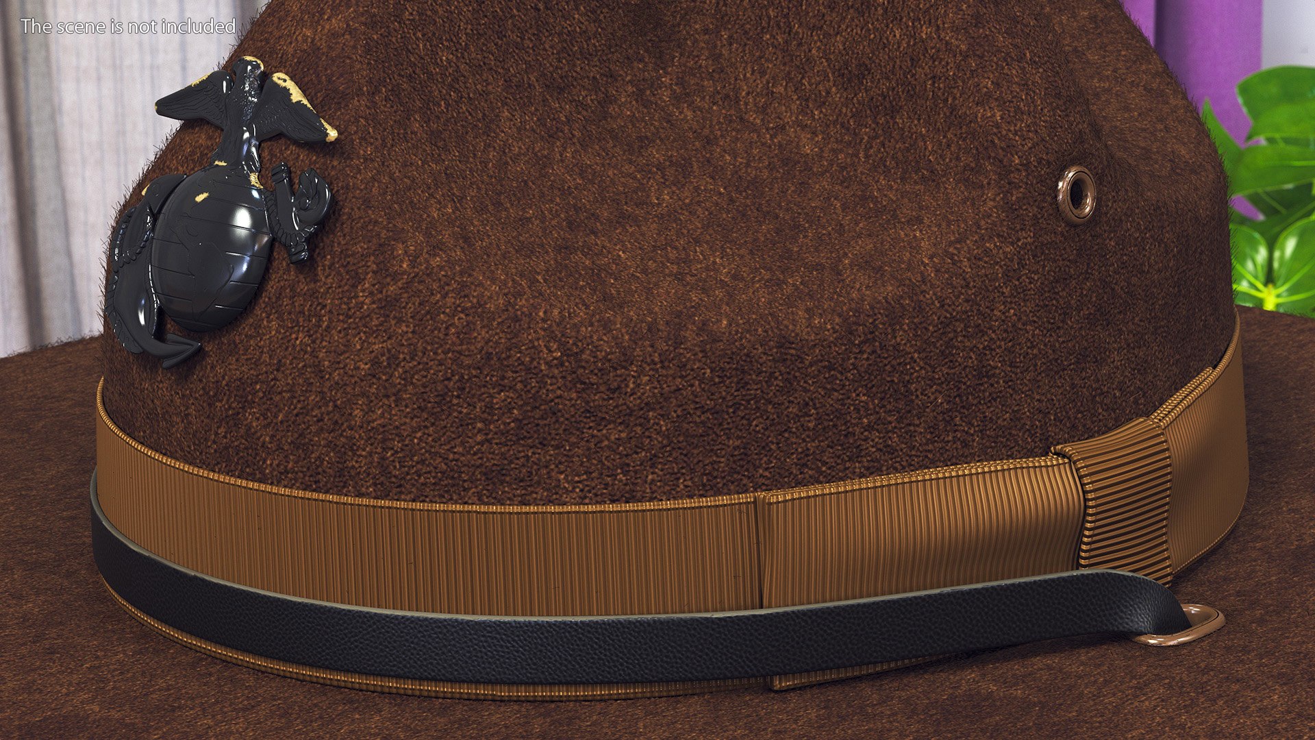 3D Sergeant Campaign Cap With Cockade Brown On Mannequin Fur Model ...