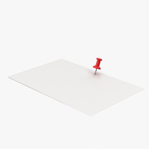 Paper With Red Push Pin 3D - TurboSquid 1871983