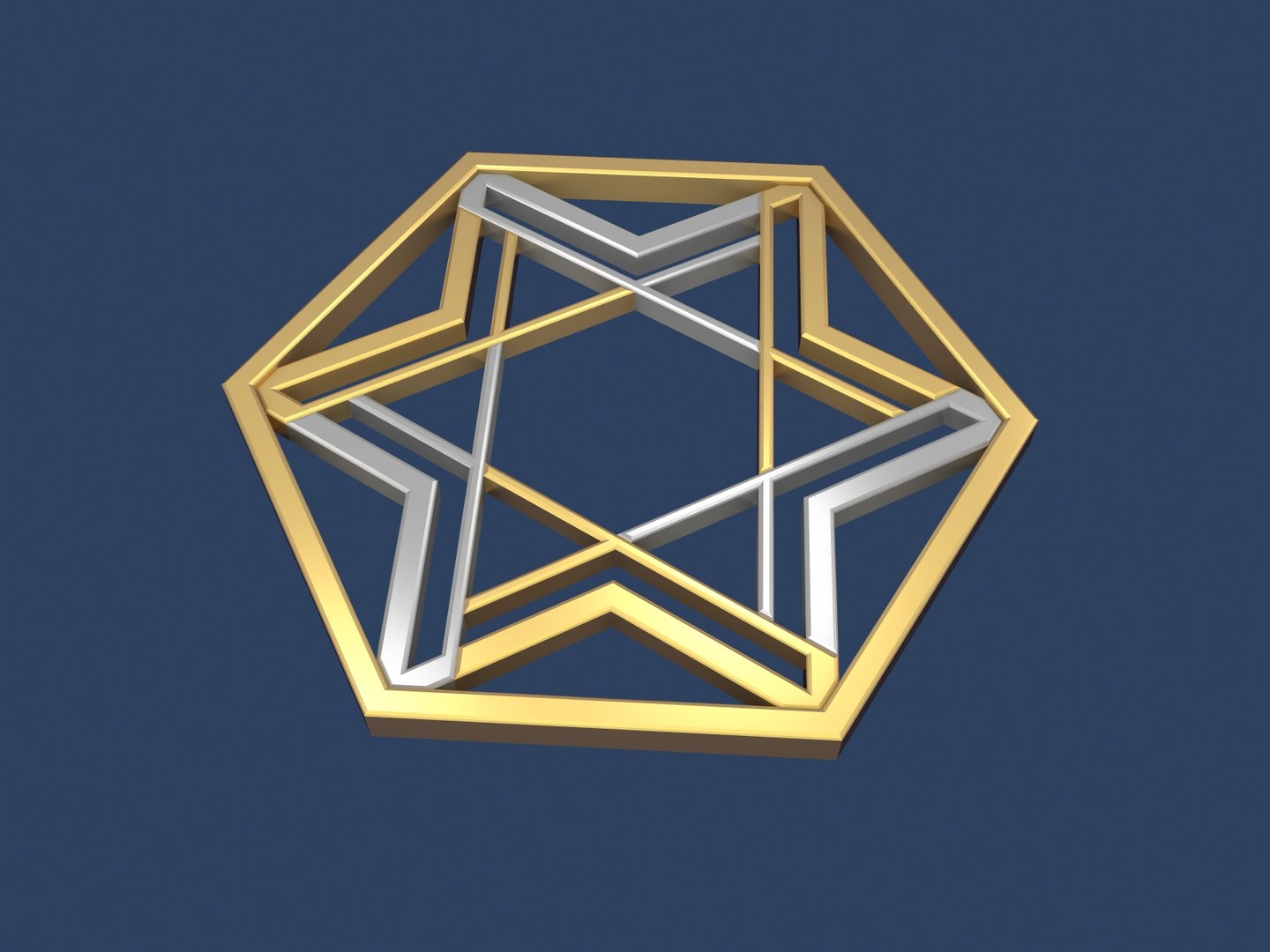 3D star david hexagon model - TurboSquid 1430186