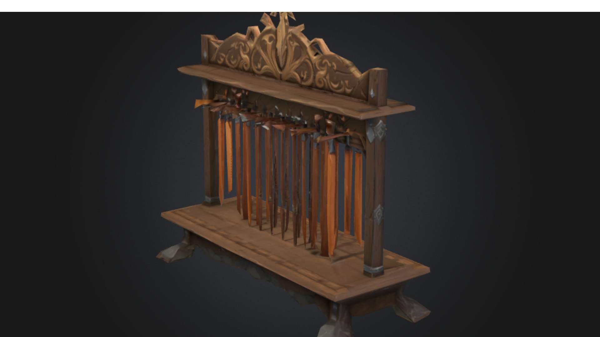 Stylized Medieval Sword Rack - Game Ready Prop 3D Model - TurboSquid ...