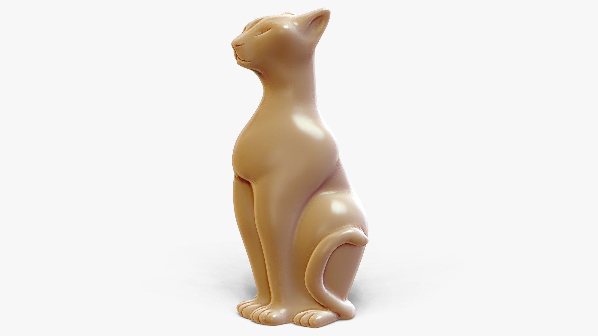 obj cat figurine - print