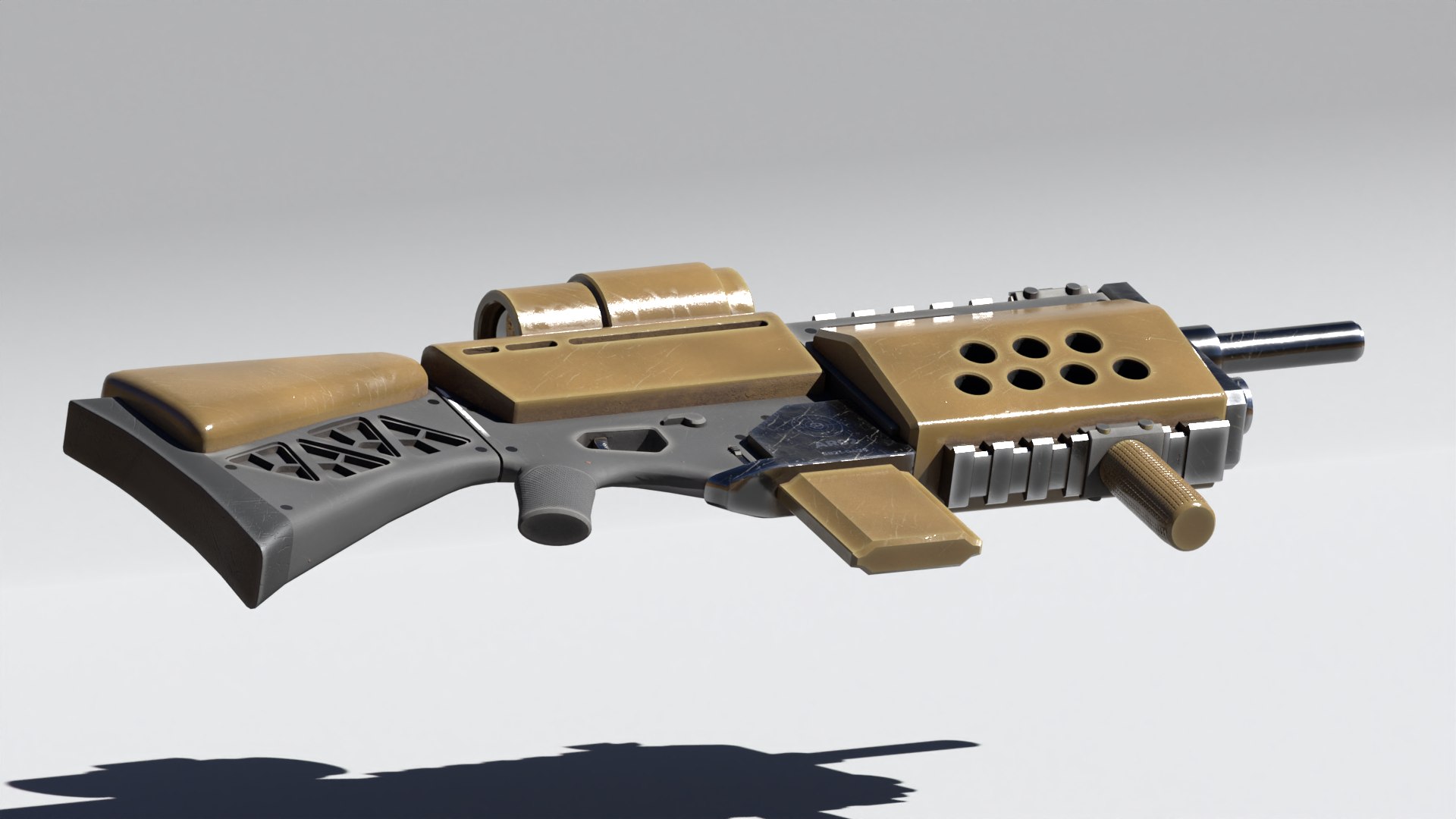 Sci-Fi Assault Rifle - Futuristic Weapon Game-Ready For FPS Model ...