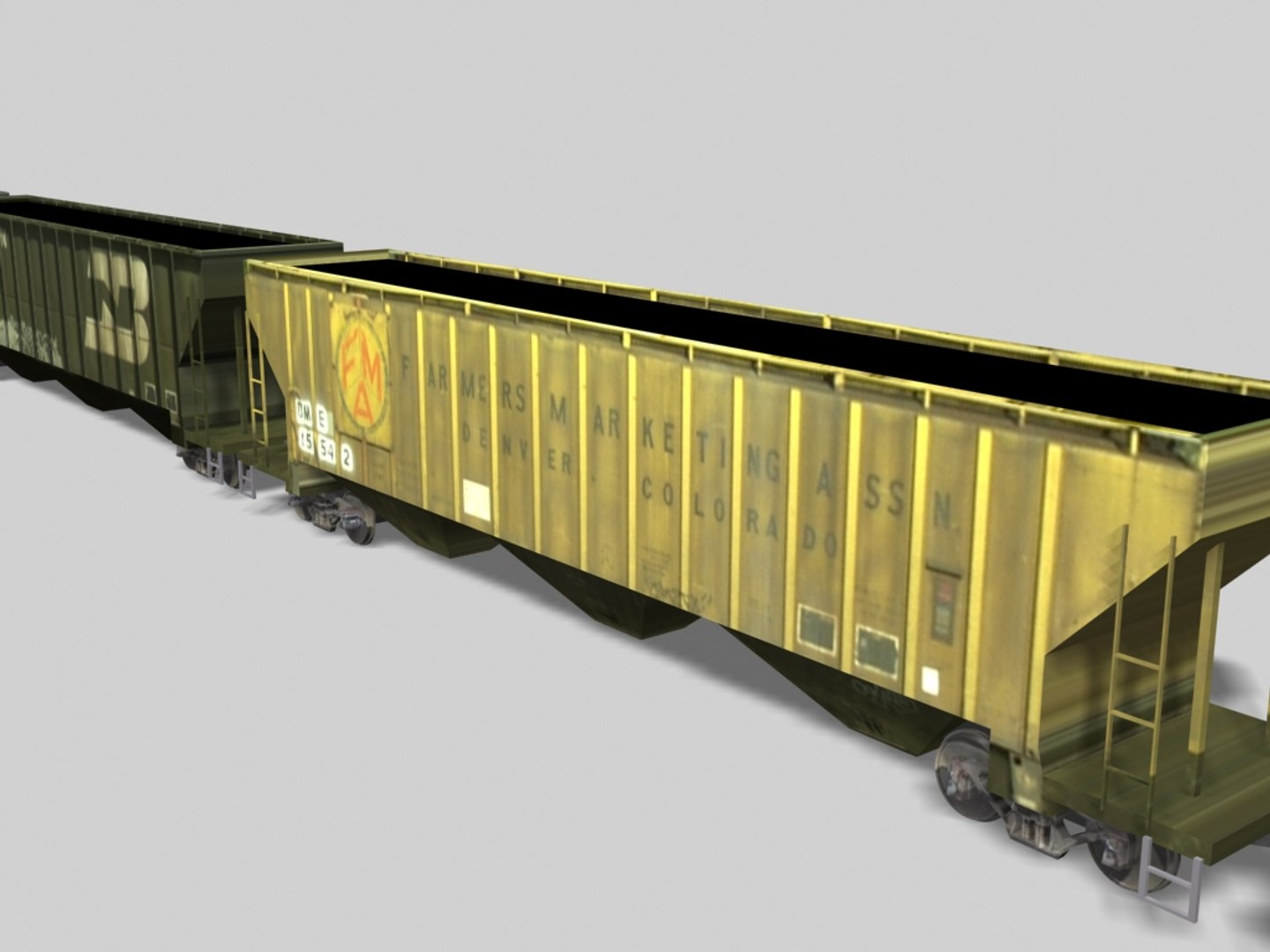 3d Model Railroad Hopper Car Train