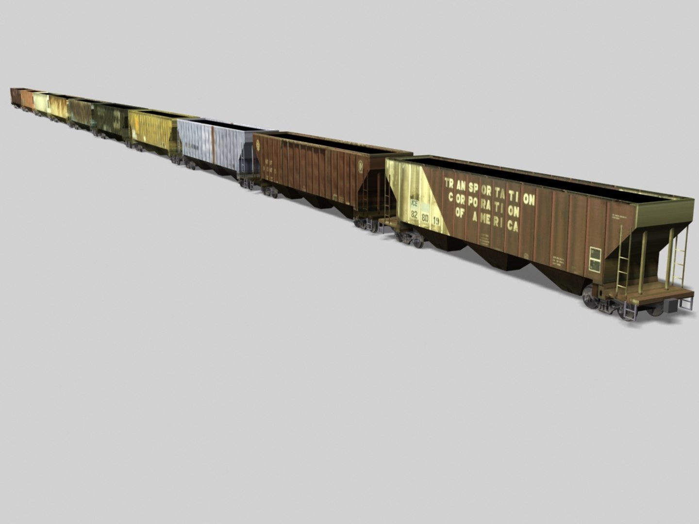 3d Model Railroad Hopper Car Train