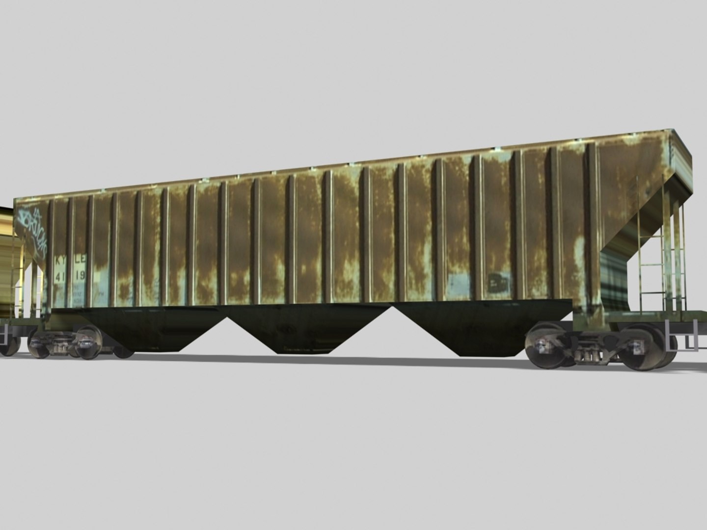 3d Model Railroad Hopper Car Train