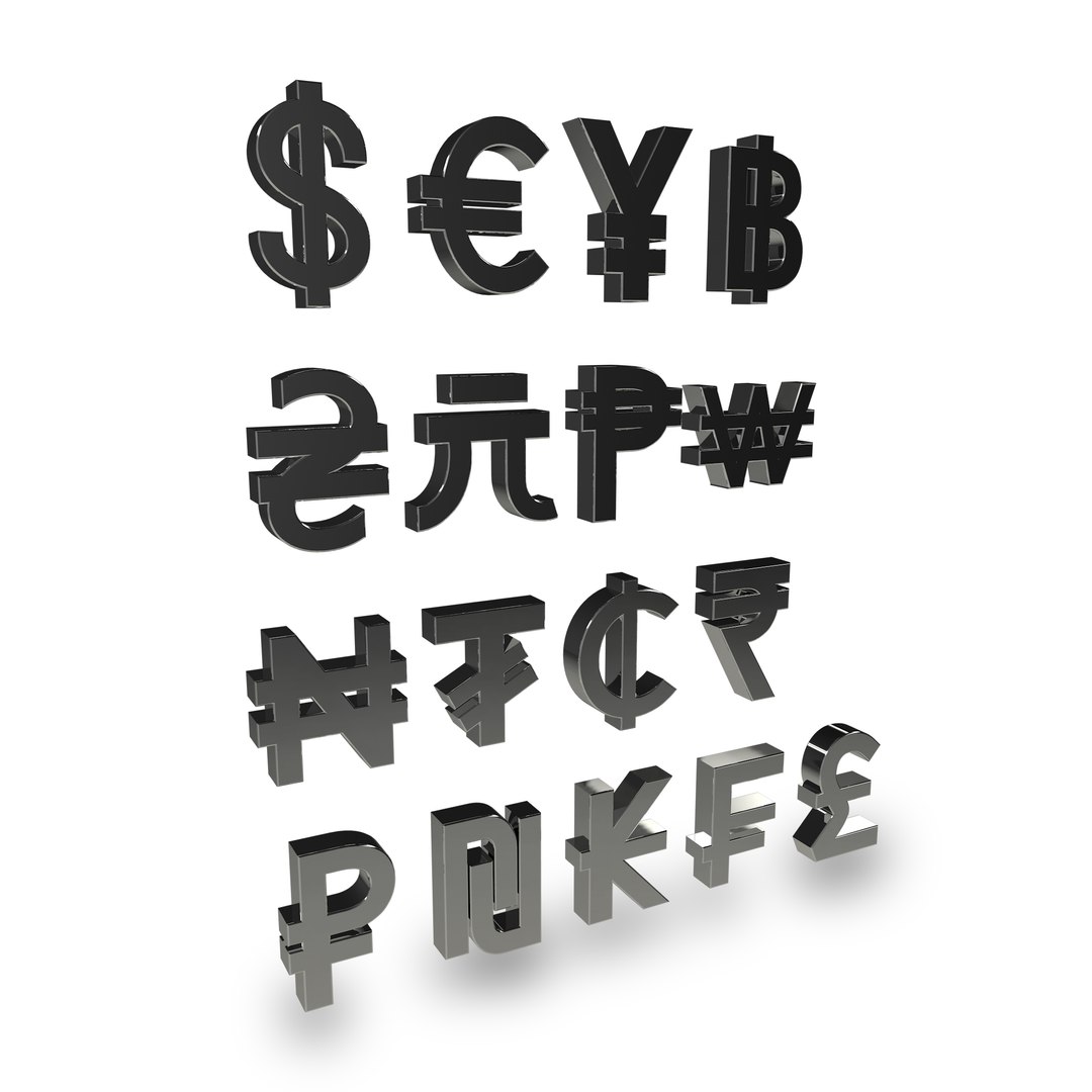 3D Model Currency Symbols - TurboSquid 1299268