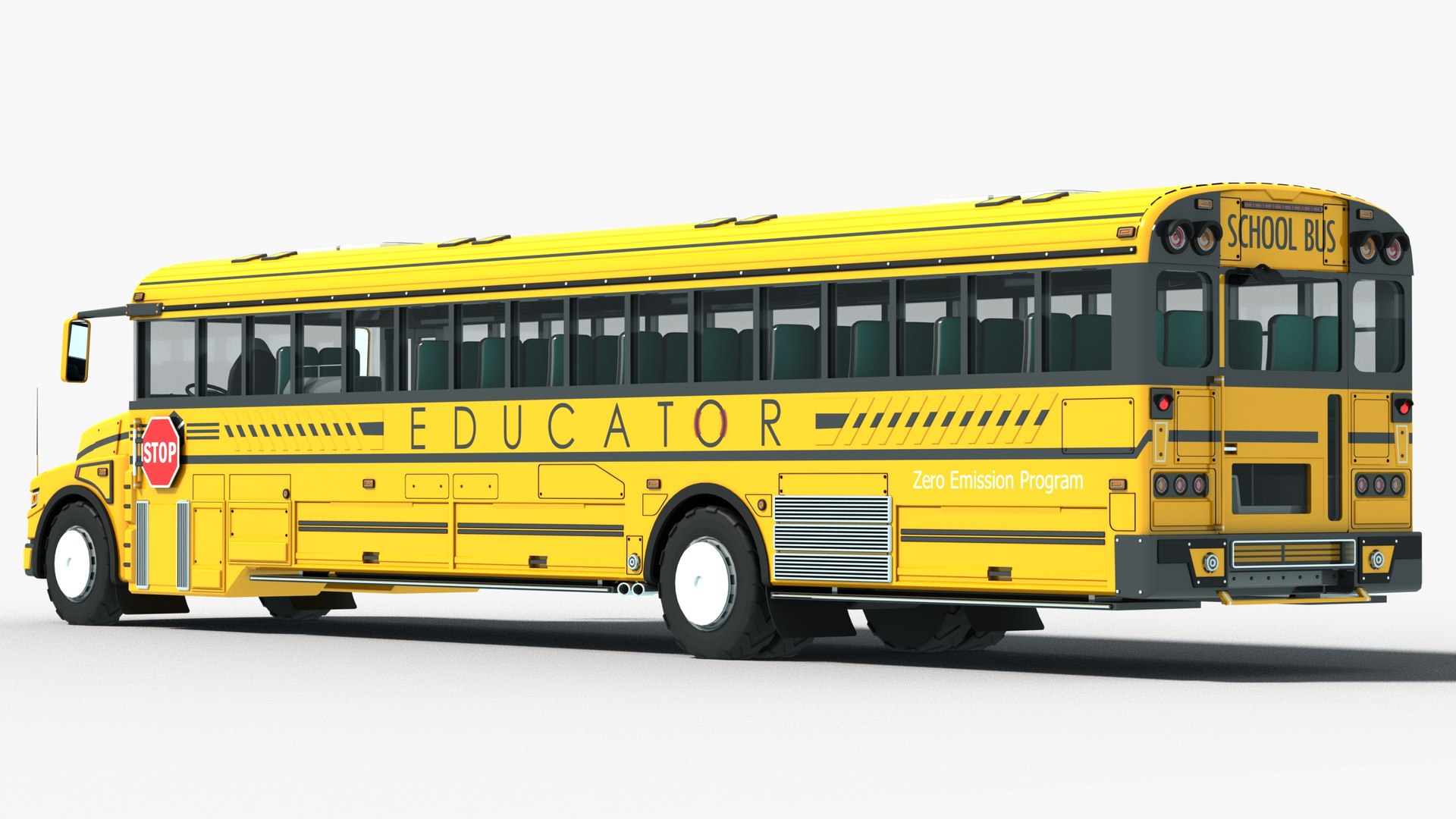 3D Model School Bus Educator Unit - TurboSquid 2122372
