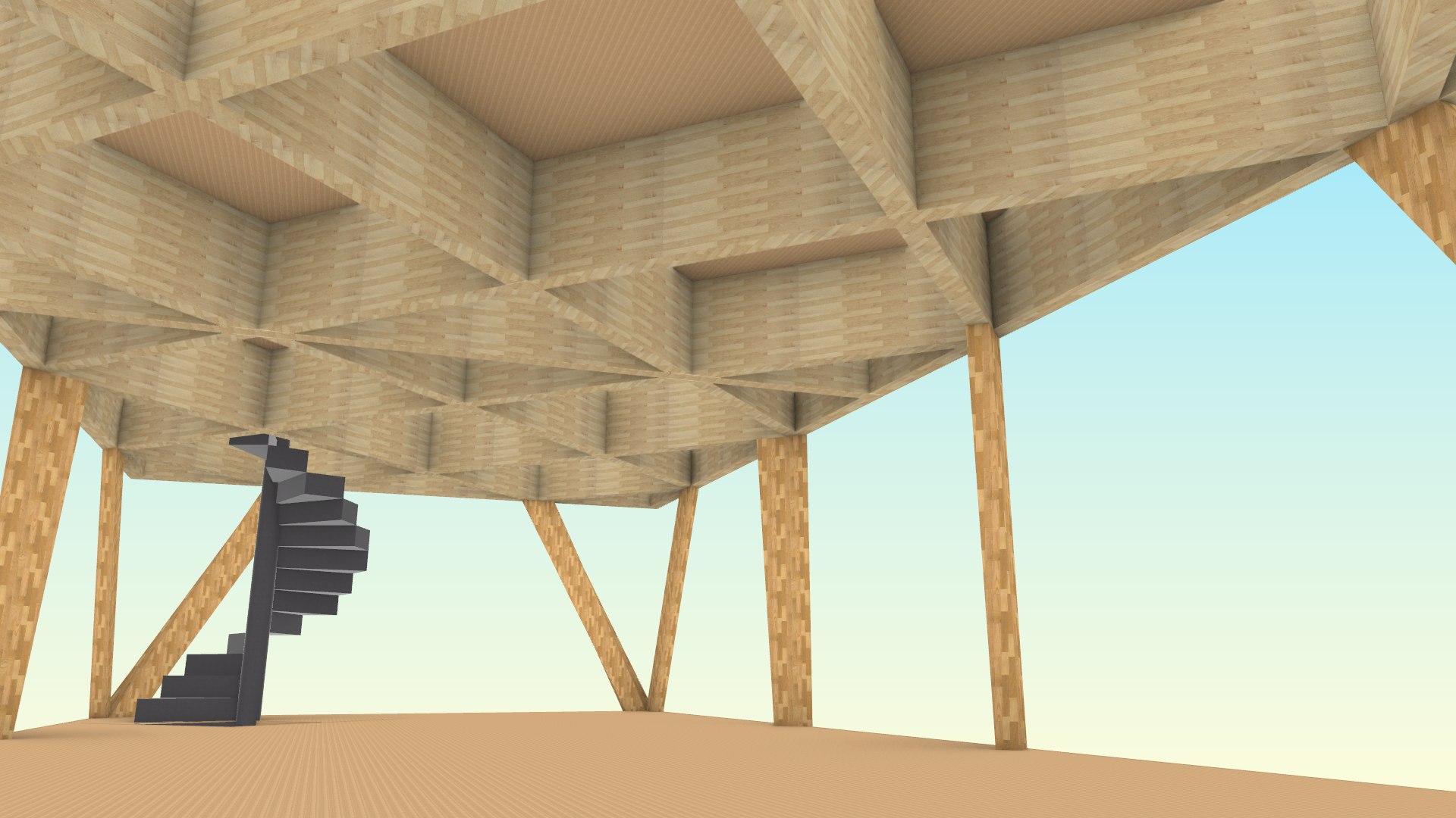 3D Middle-rise Wooden Building Model - TurboSquid 2096594