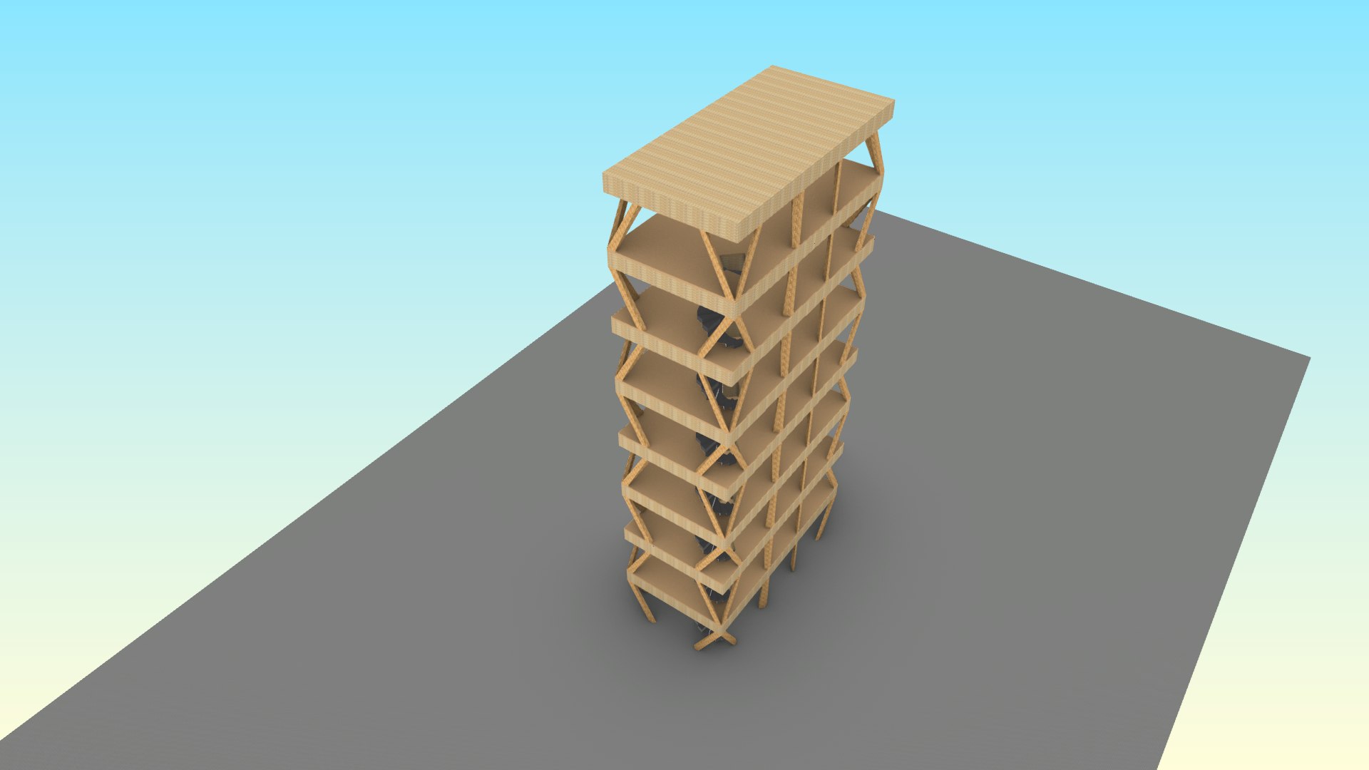 3D Middle-rise Wooden Building Model - TurboSquid 2096594