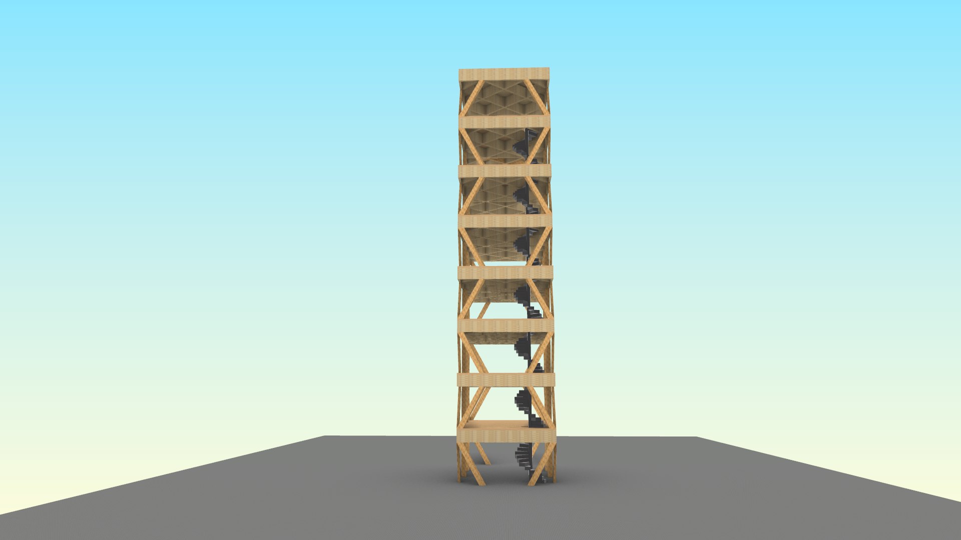 3D Middle-rise Wooden Building Model - TurboSquid 2096594