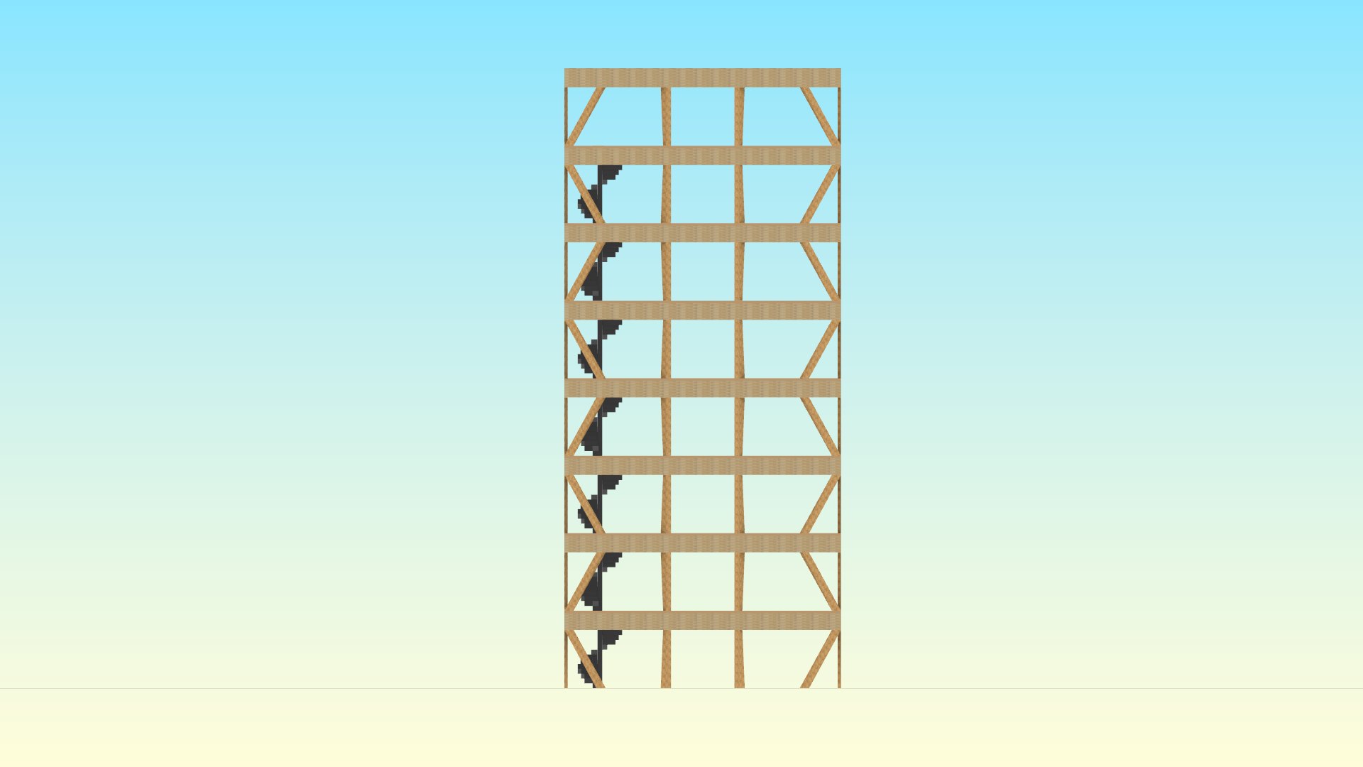 3D Middle-rise Wooden Building Model - TurboSquid 2096594