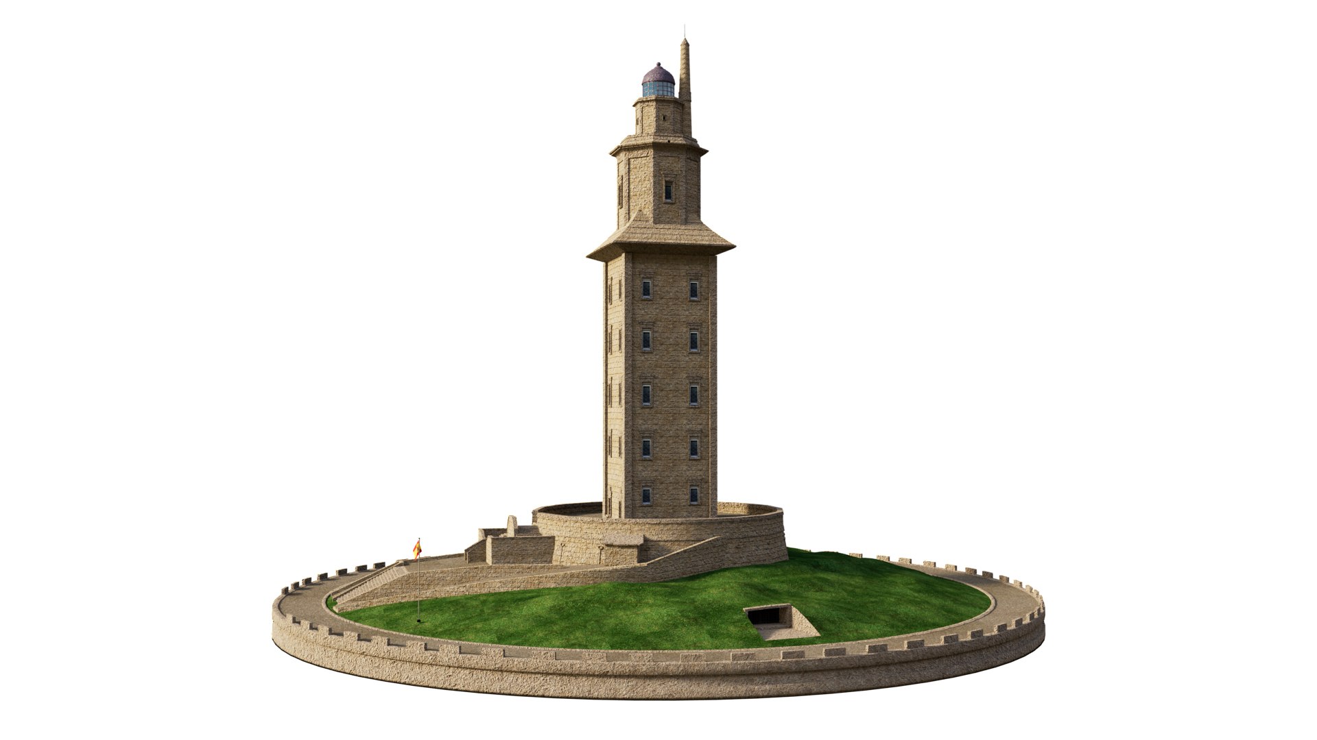 3D Tower Of Hercules Model - TurboSquid 2212065