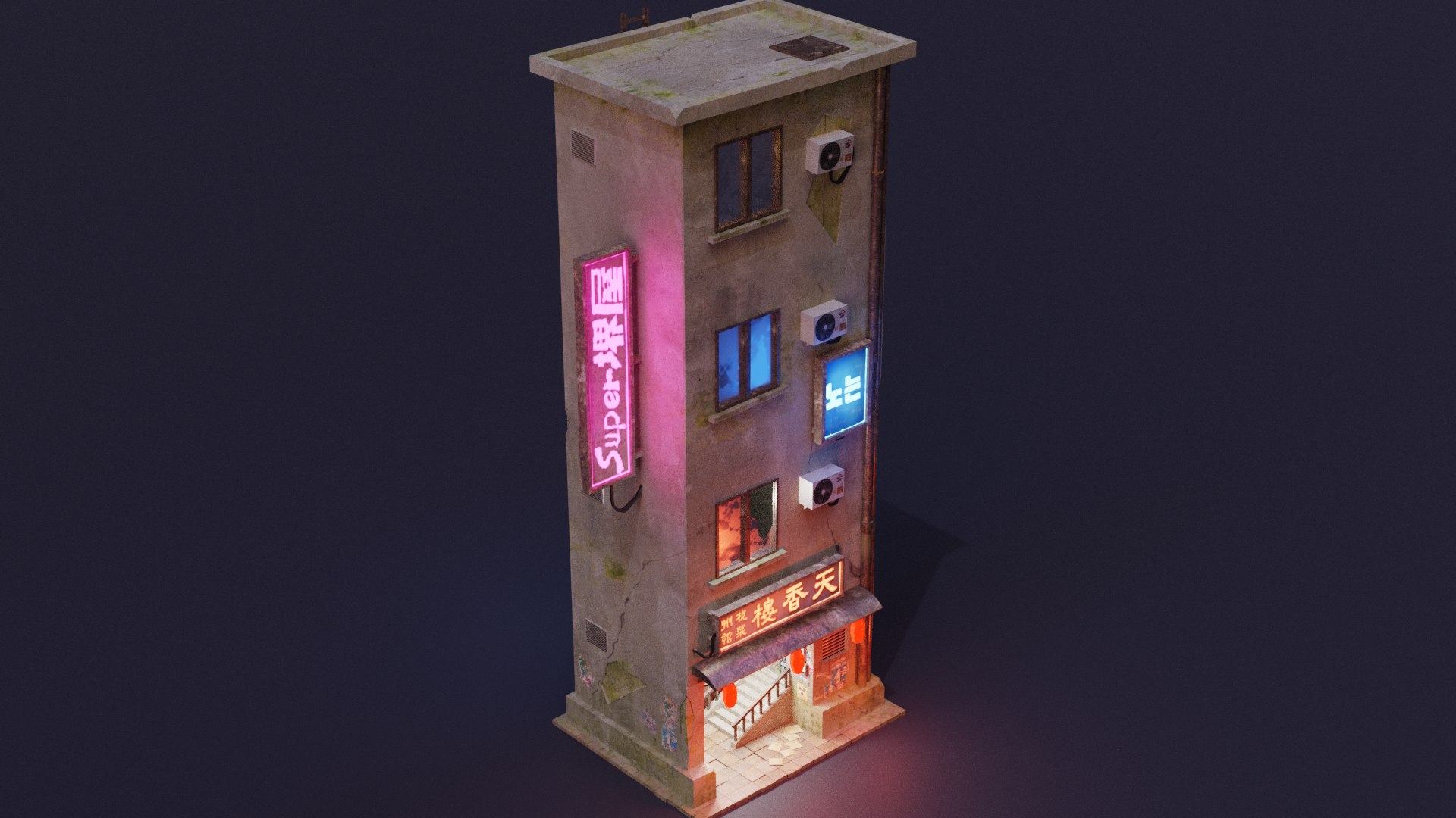 Building Pack Cyberpunk 3D Model - TurboSquid 1692768