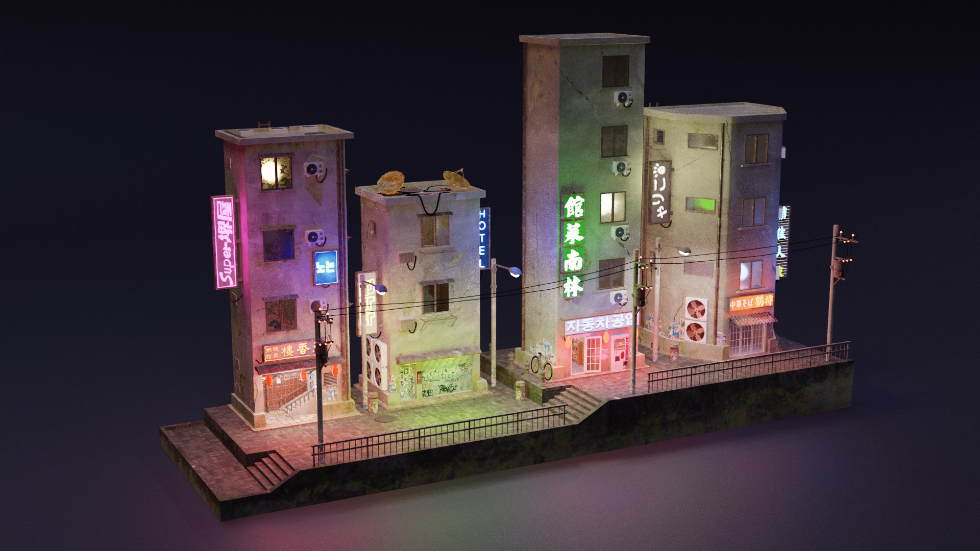 Building Pack Cyberpunk 3D Model - TurboSquid 1692768