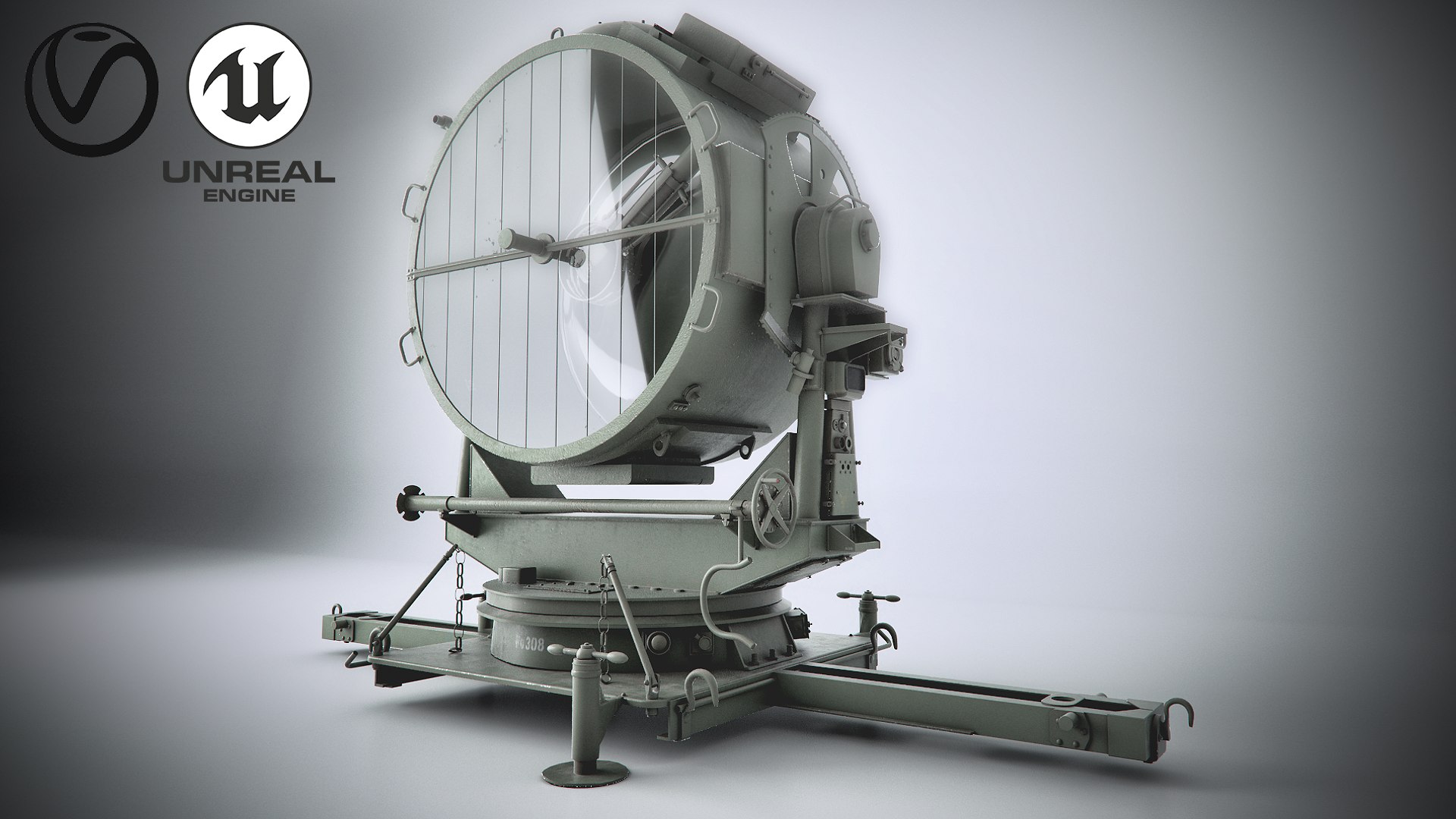 Searchlight Search 150cm 3D Model - TurboSquid 1153952