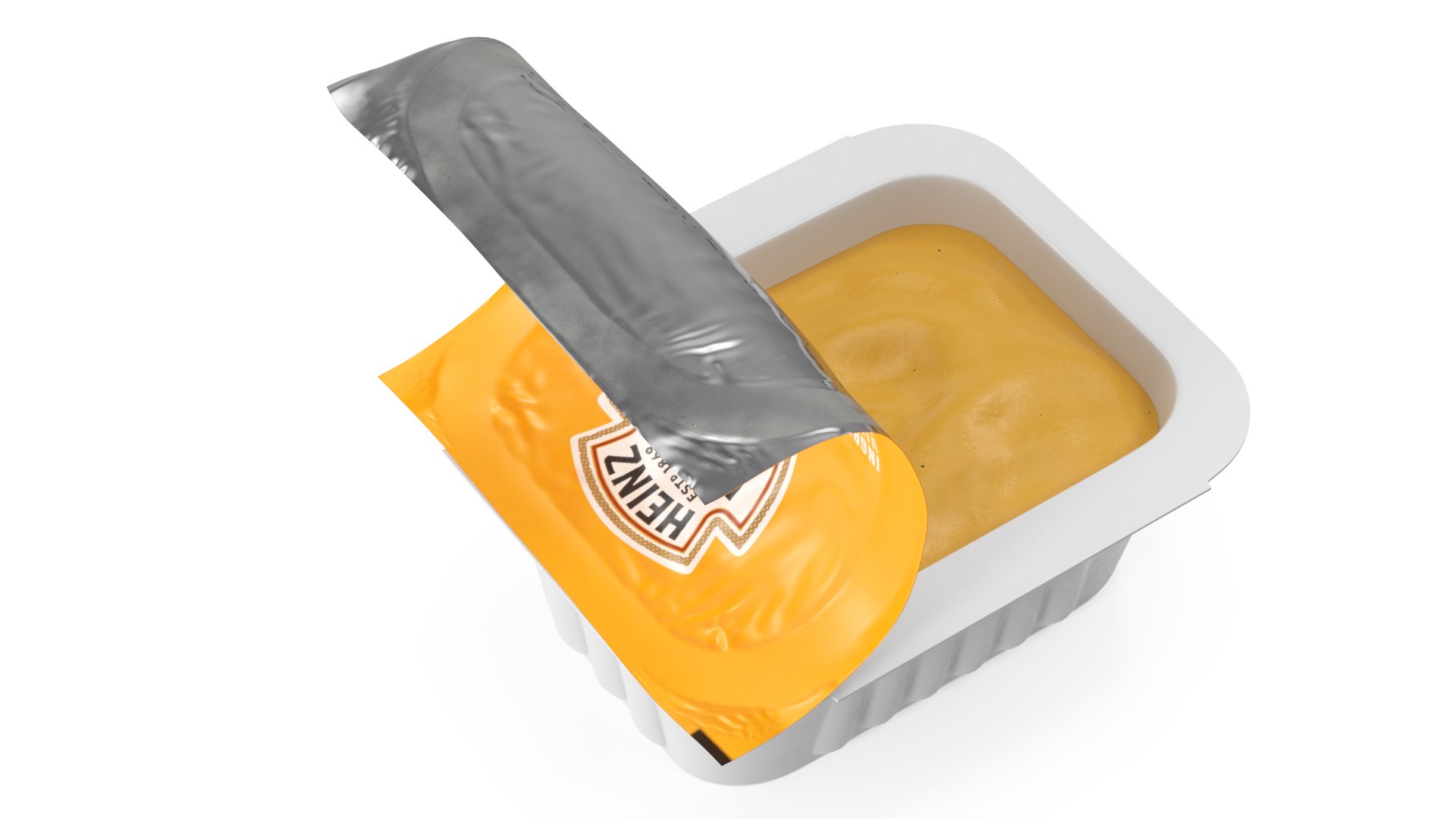 3D Heinz Honey Mustard Sauce Dip Pot Opened model - TurboSquid 2104102