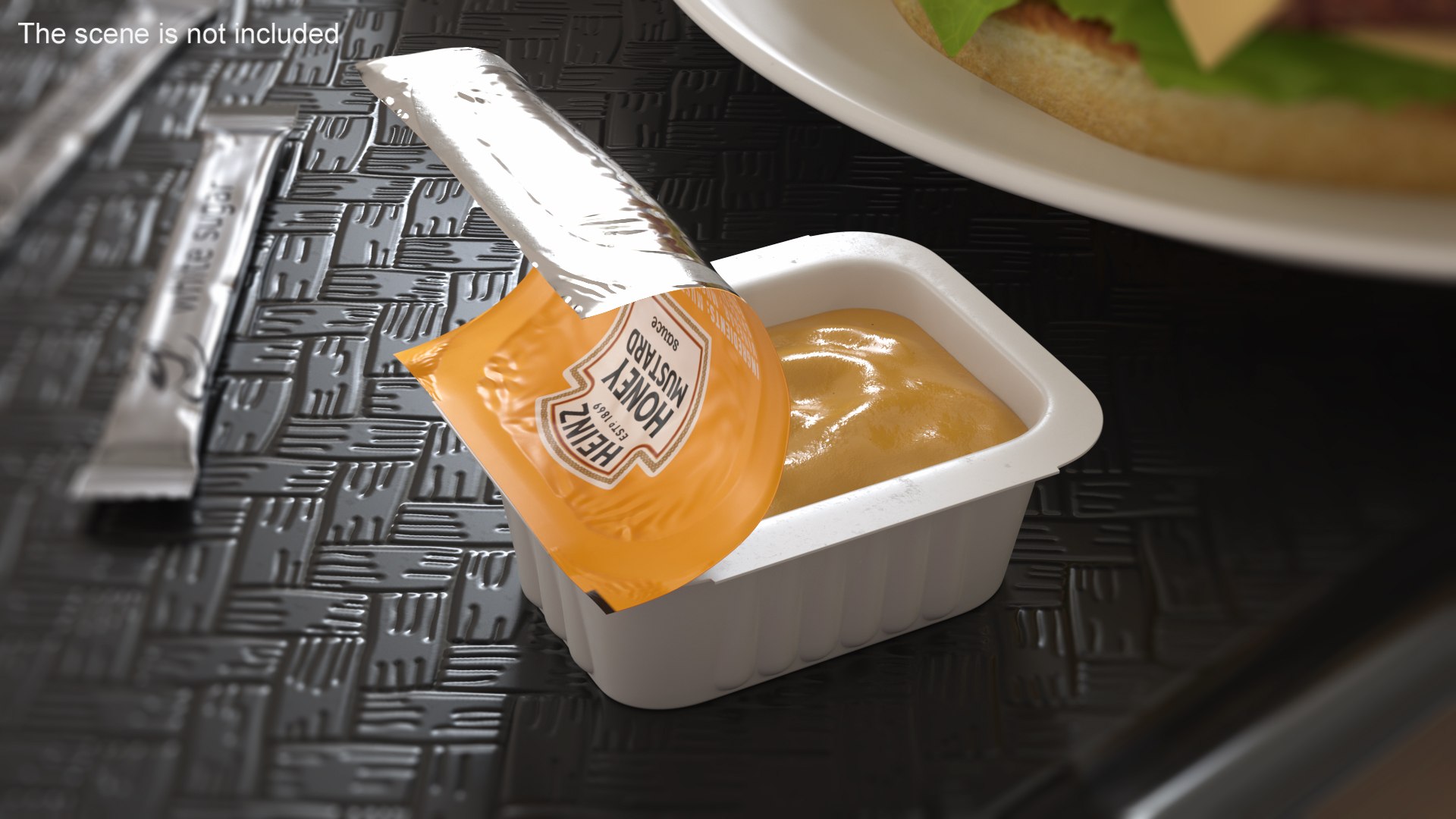 3D Heinz Honey Mustard Sauce Dip Pot Opened model - TurboSquid 2104102