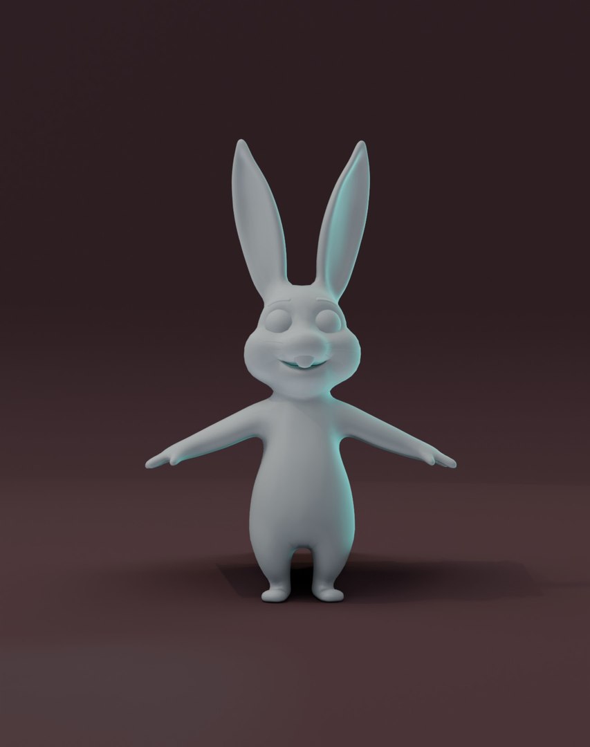 3D Cartoon Rabbit Rigged Base Mesh 3D Model Model - TurboSquid 1782132