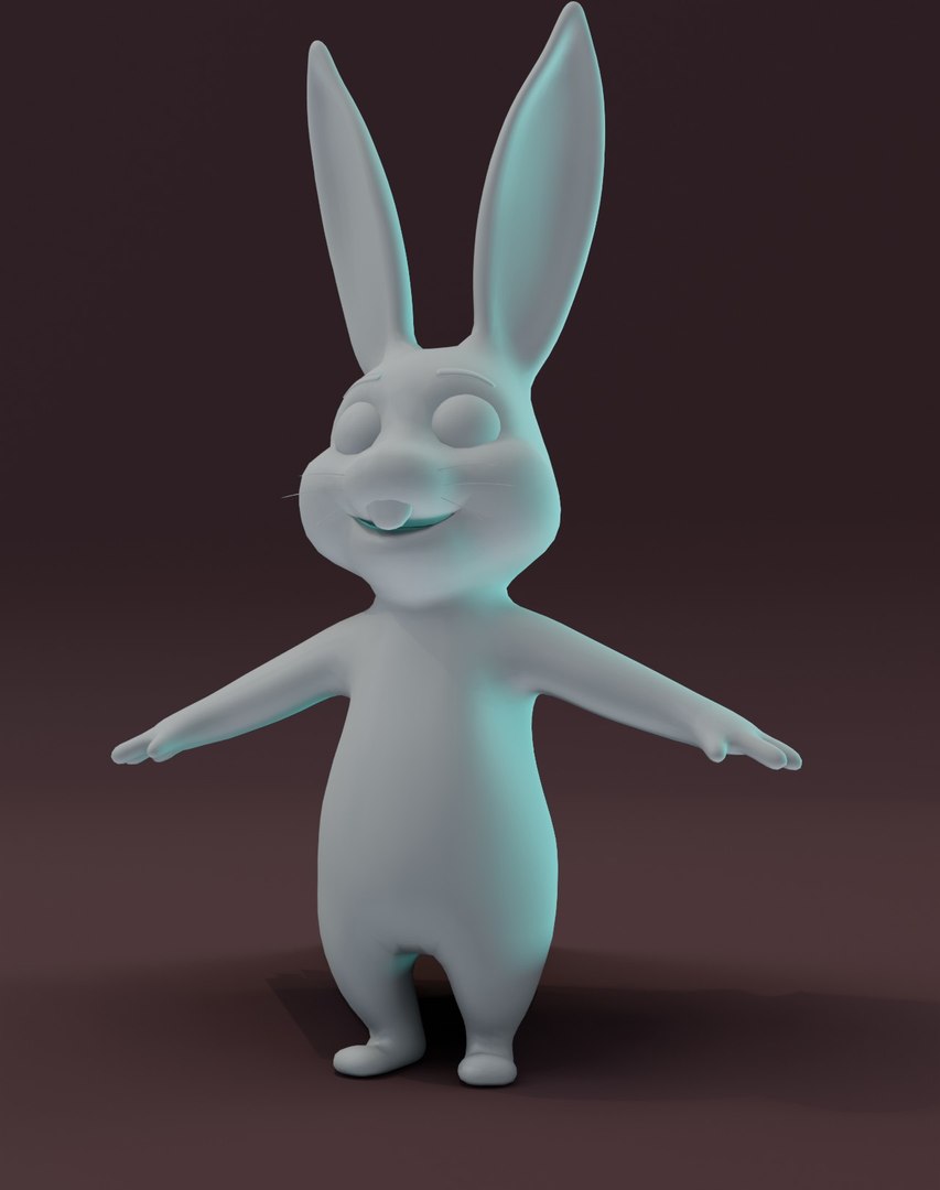 3D Cartoon Rabbit Rigged Base Mesh 3D Model Model - TurboSquid 1782132