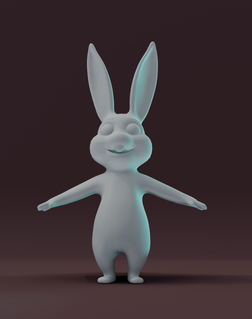 3D Cartoon Rabbit Rigged Base Mesh 3D Model Model - TurboSquid 1782132