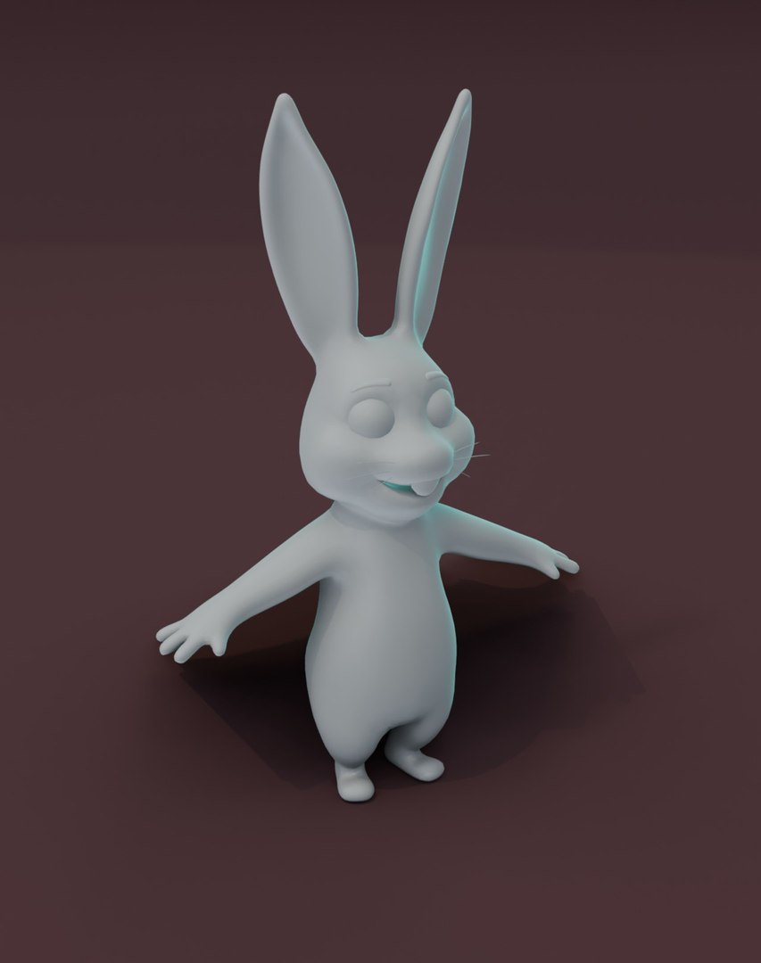 3D Cartoon Rabbit Rigged Base Mesh 3D Model model - TurboSquid 1782132