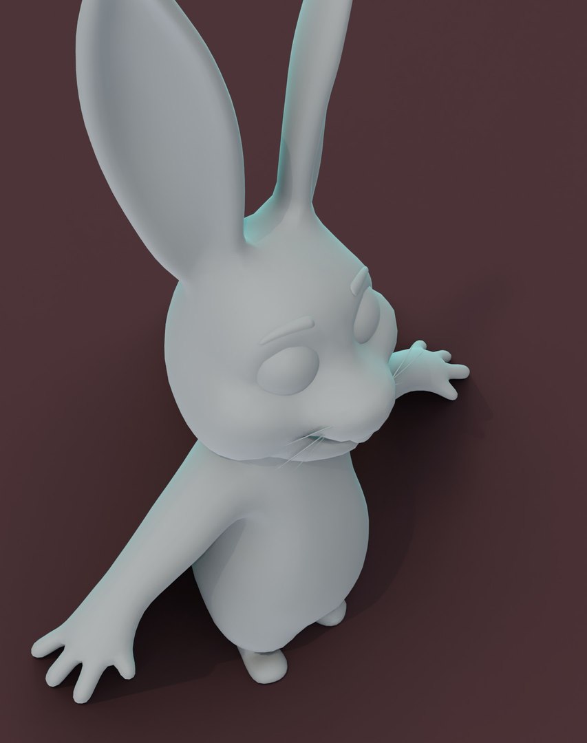 3D Cartoon Rabbit Rigged Base Mesh 3D Model Model - TurboSquid 1782132