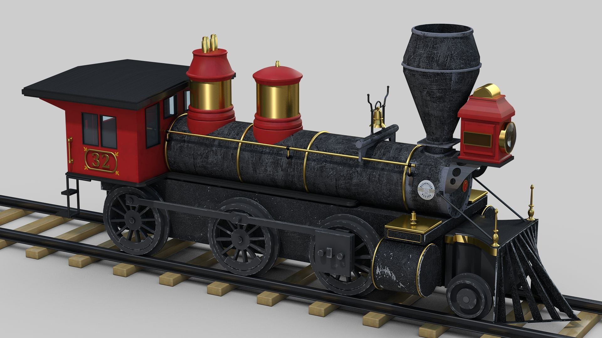 Classic Pioneer Mogul Steam Locomotive 3d Max