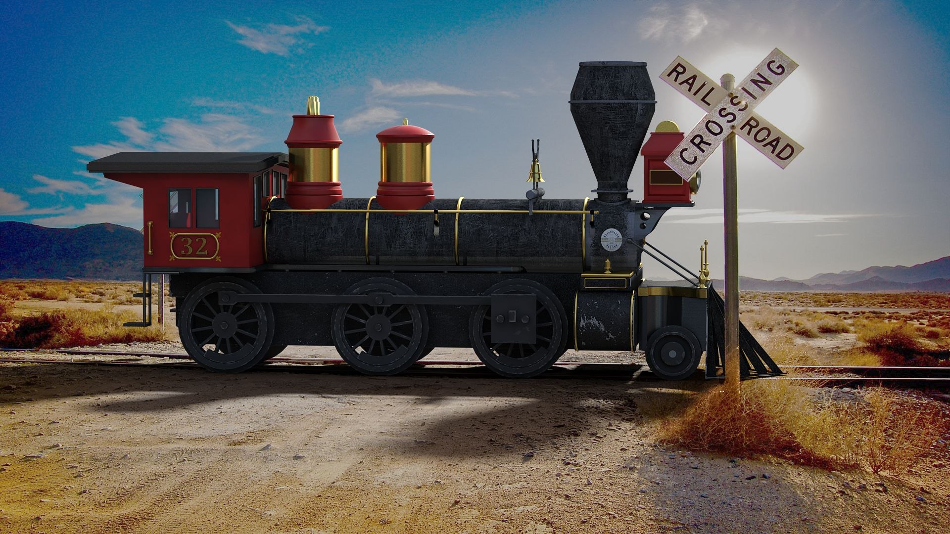 Classic Pioneer Mogul Steam Locomotive 3d Max