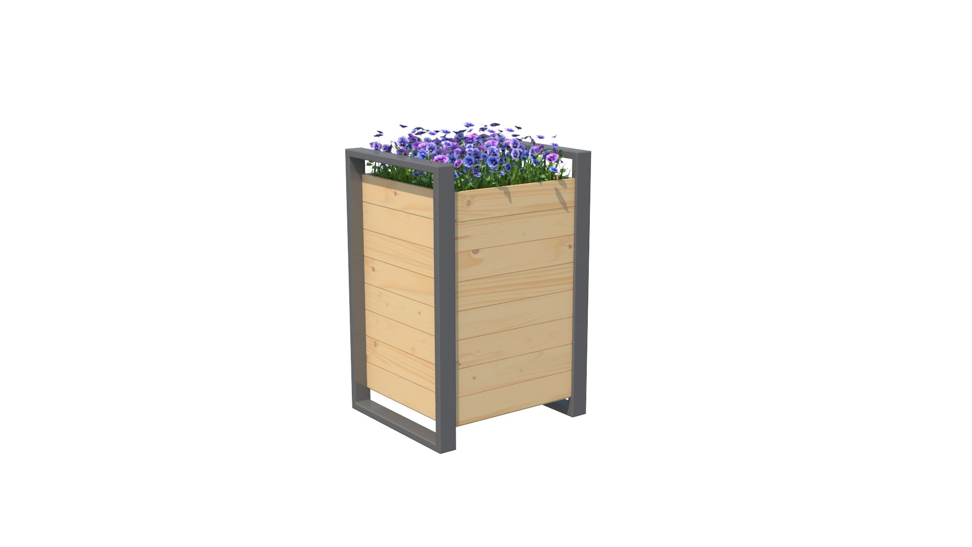 3D Street Flowerbed With Flowers Model - TurboSquid 2077976