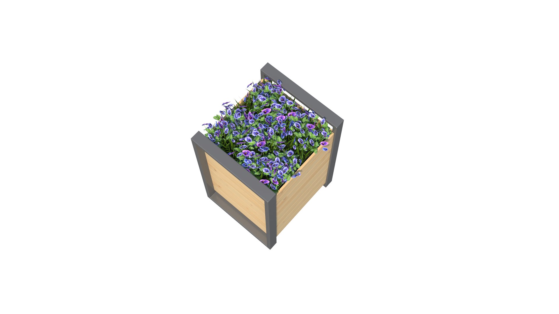 3D Street Flowerbed With Flowers Model - TurboSquid 2077976