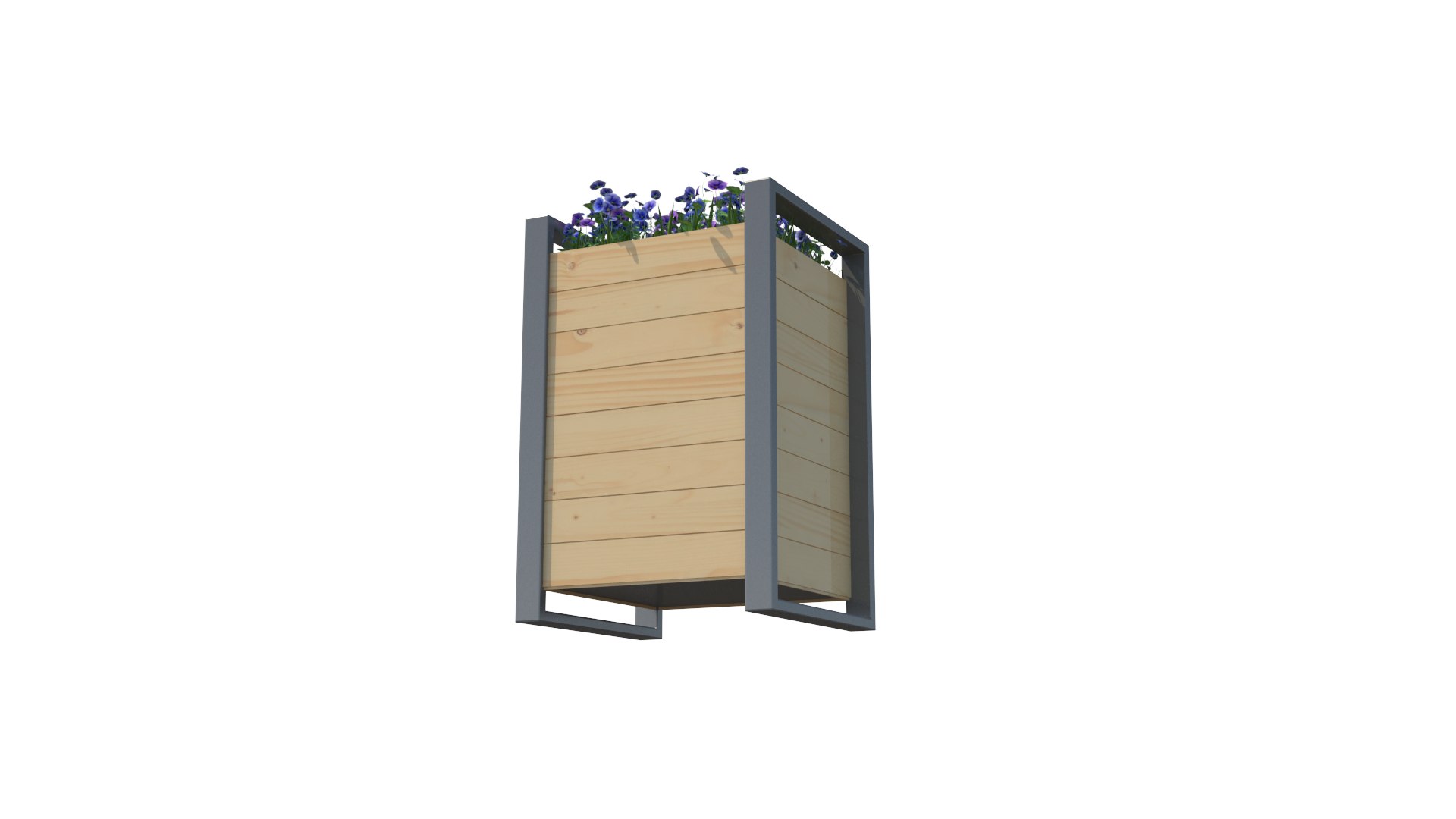 3D Street Flowerbed With Flowers Model - TurboSquid 2077976