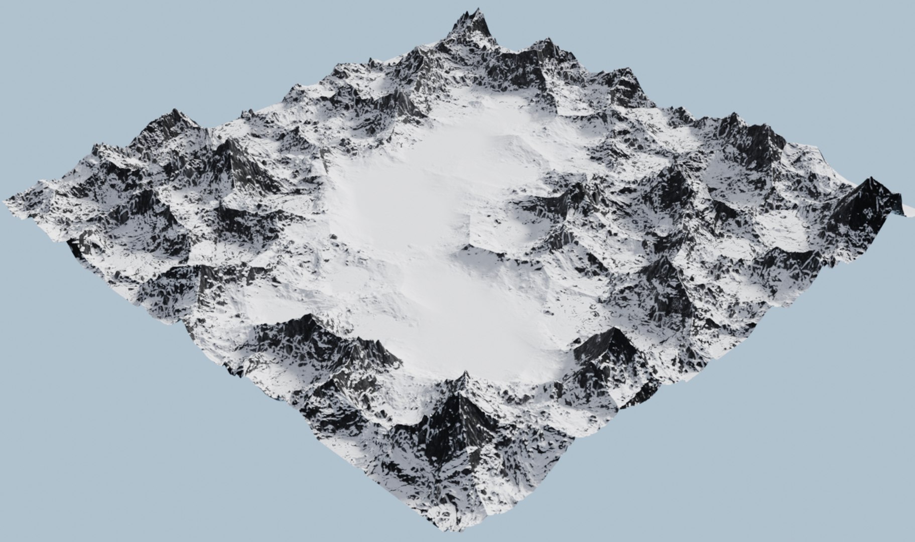 Valley Snowy Mountains 3D Model - TurboSquid 1540537