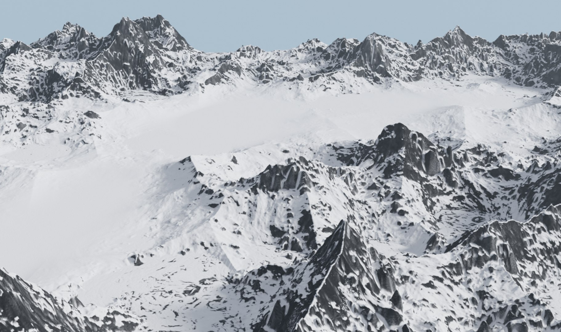 Valley Snowy Mountains 3D Model - TurboSquid 1540537