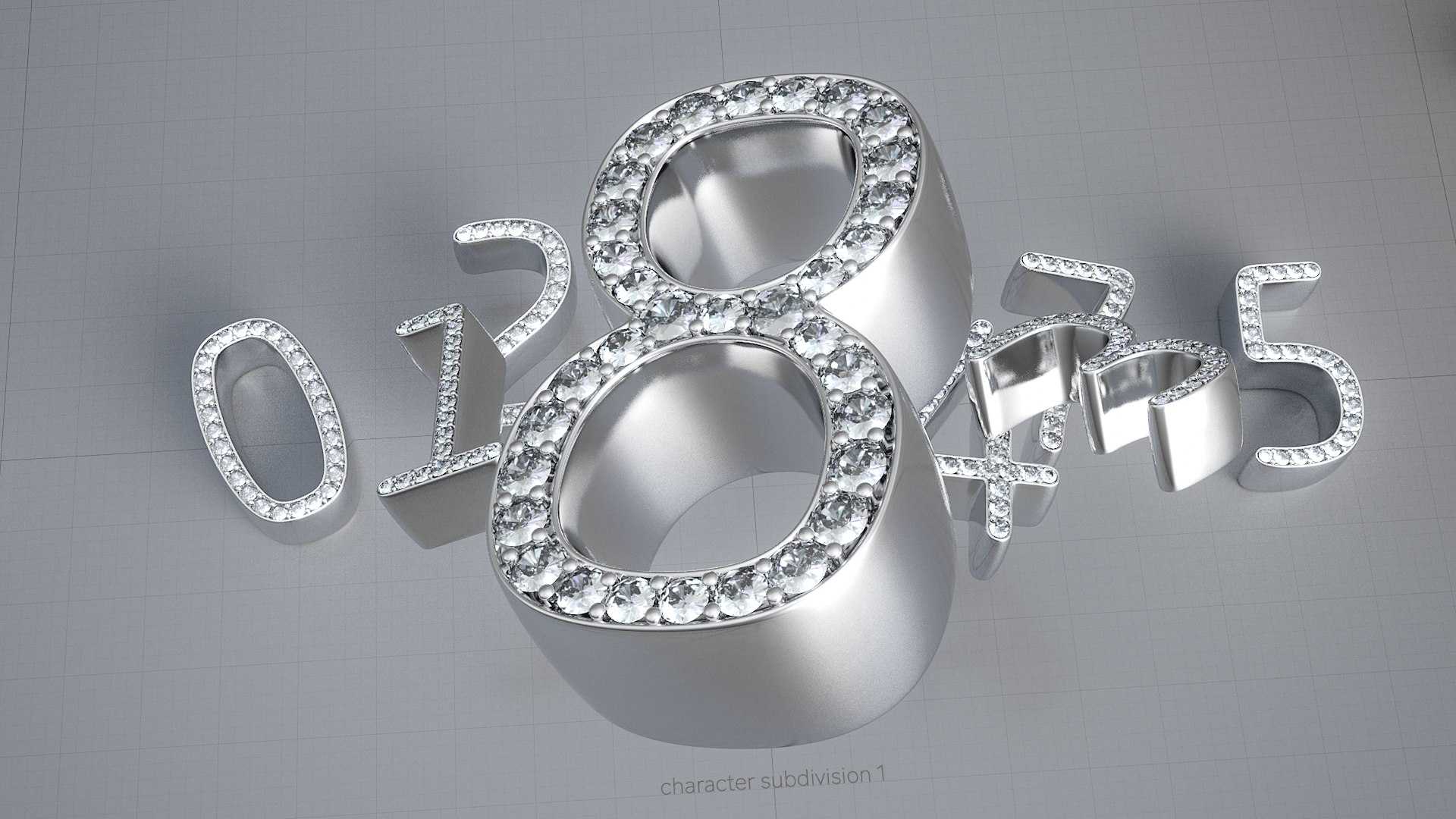 Numbers Diamonds 3D Model - TurboSquid 1310296