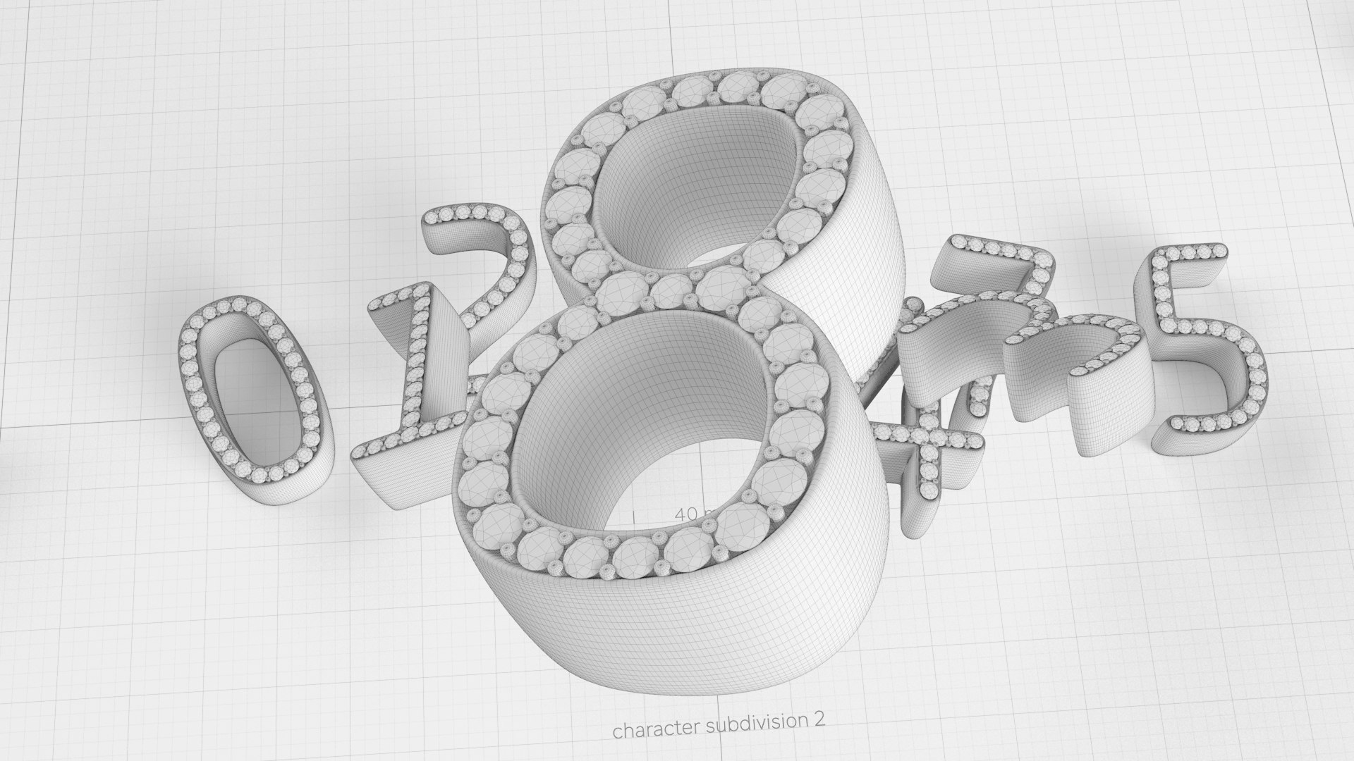 Numbers Diamonds 3D Model - TurboSquid 1310296