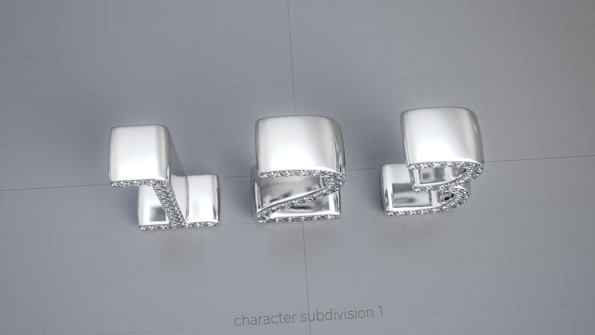 Numbers Diamonds 3D Model - TurboSquid 1310296