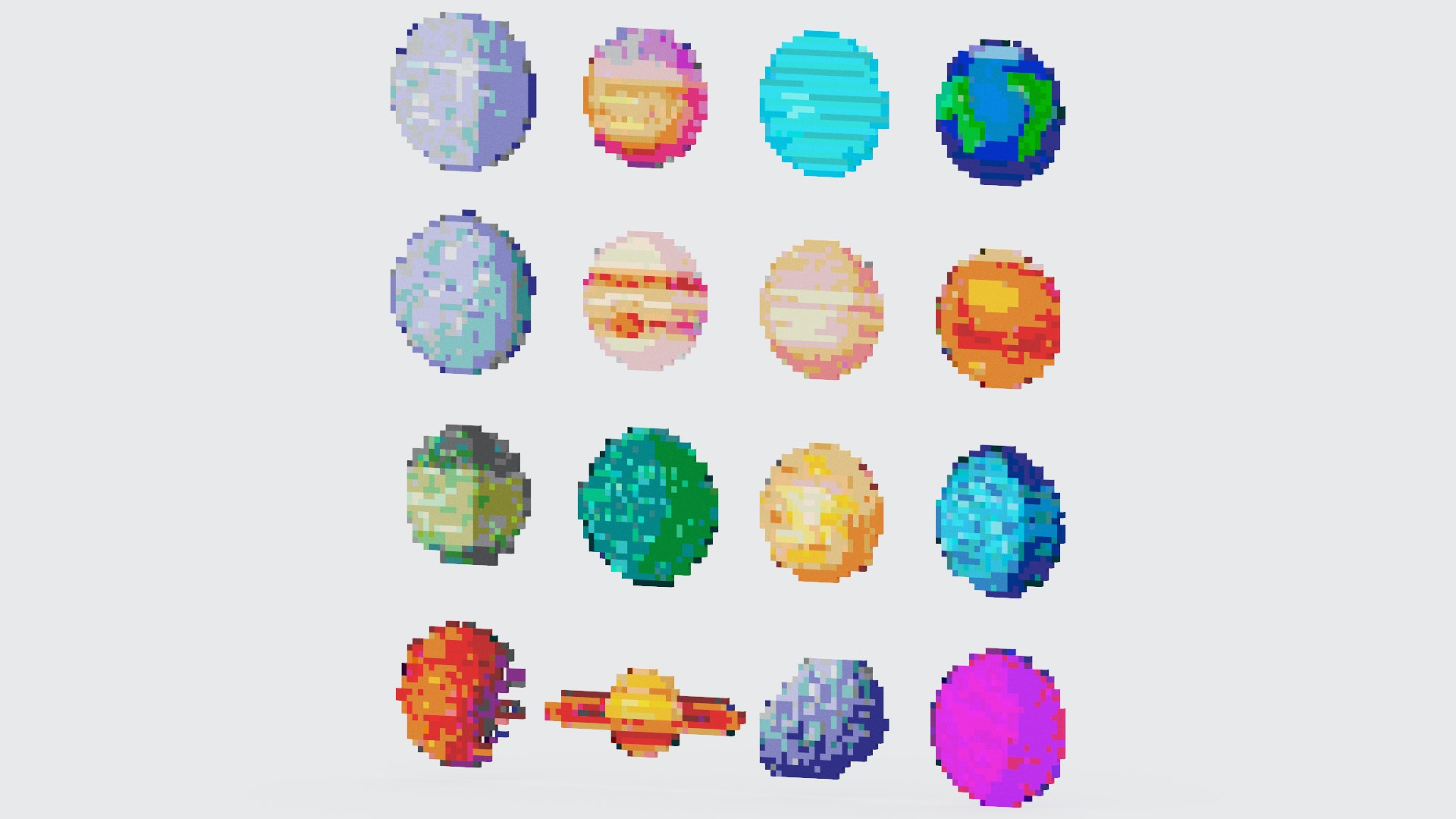 3D Pixel Planet Pack - TurboSquid 2021560