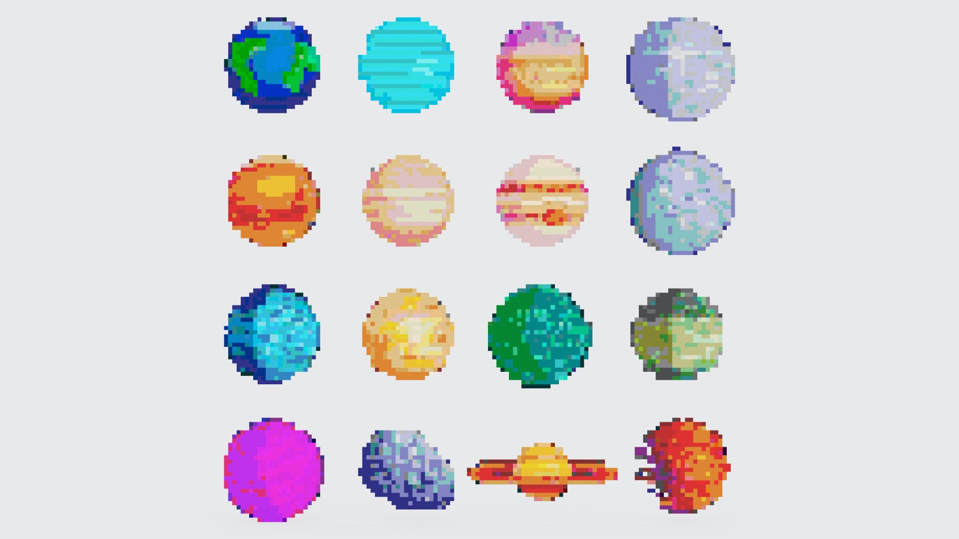 3D Pixel Planet Pack - TurboSquid 2021560