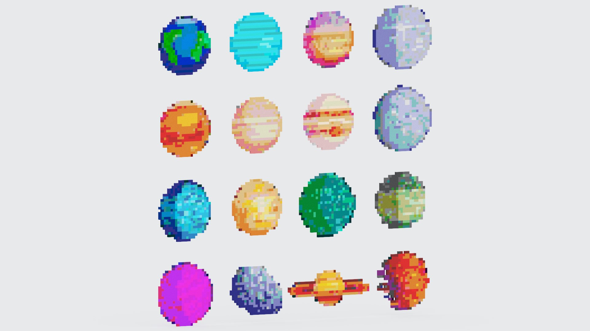 3D Pixel Planet Pack - TurboSquid 2021560