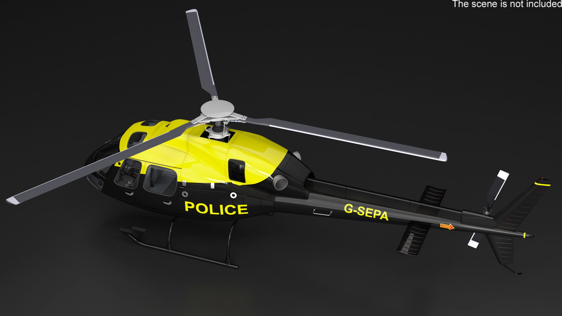 Police Helicopter Eurocopter AS 355 Model - TurboSquid 2148991
