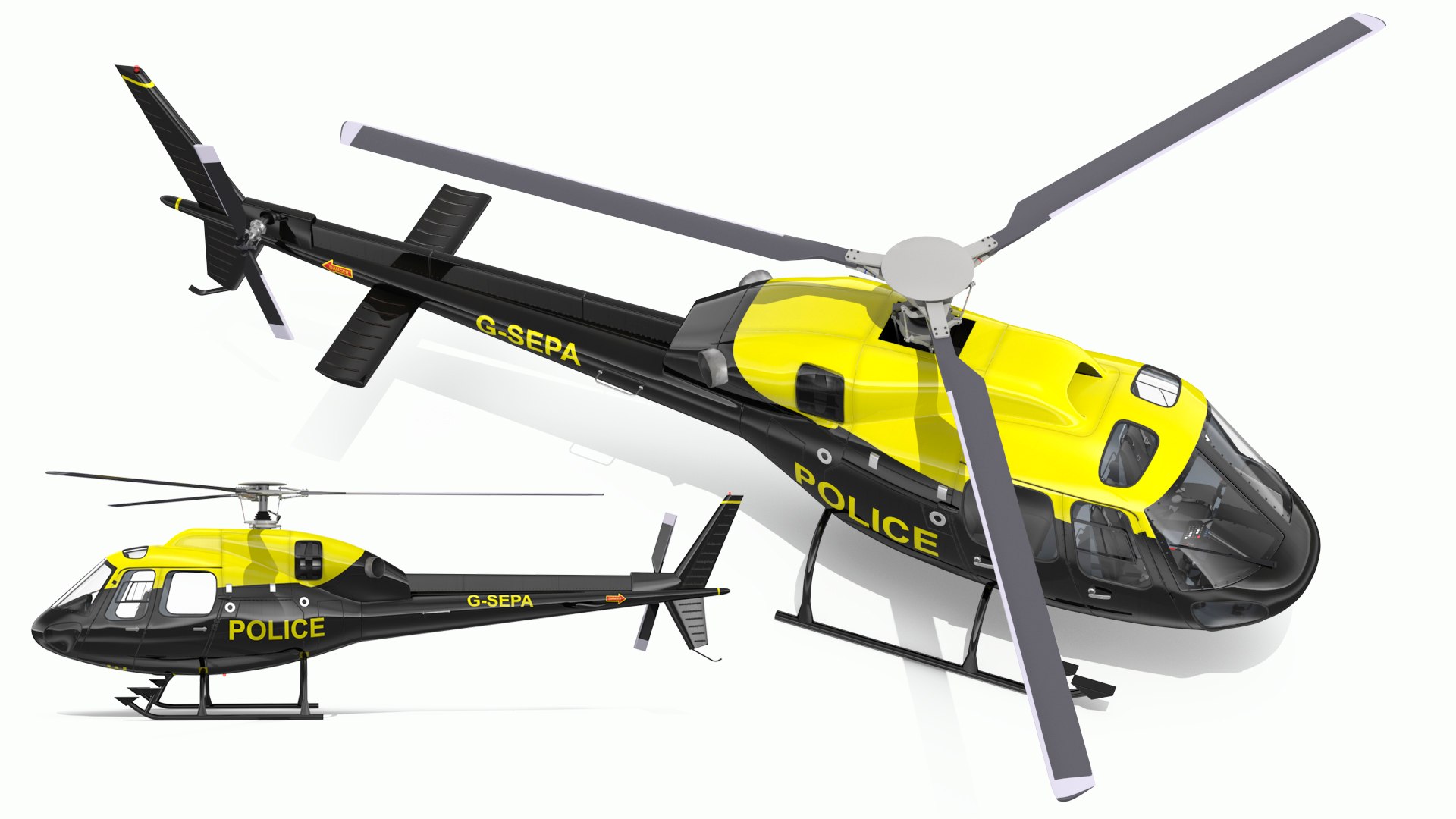 Police Helicopter Eurocopter AS 355 Model - TurboSquid 2148991