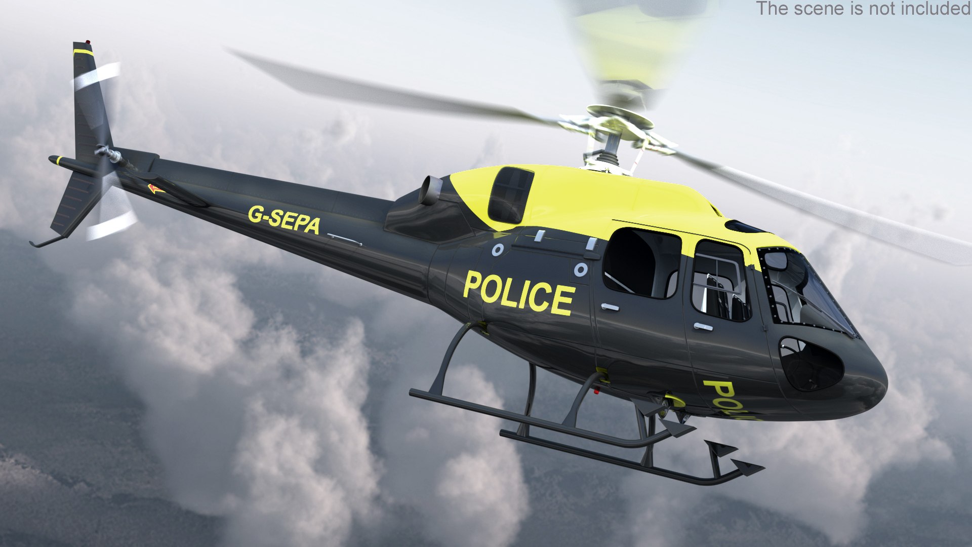 Police Helicopter Eurocopter AS 355 Model - TurboSquid 2148991