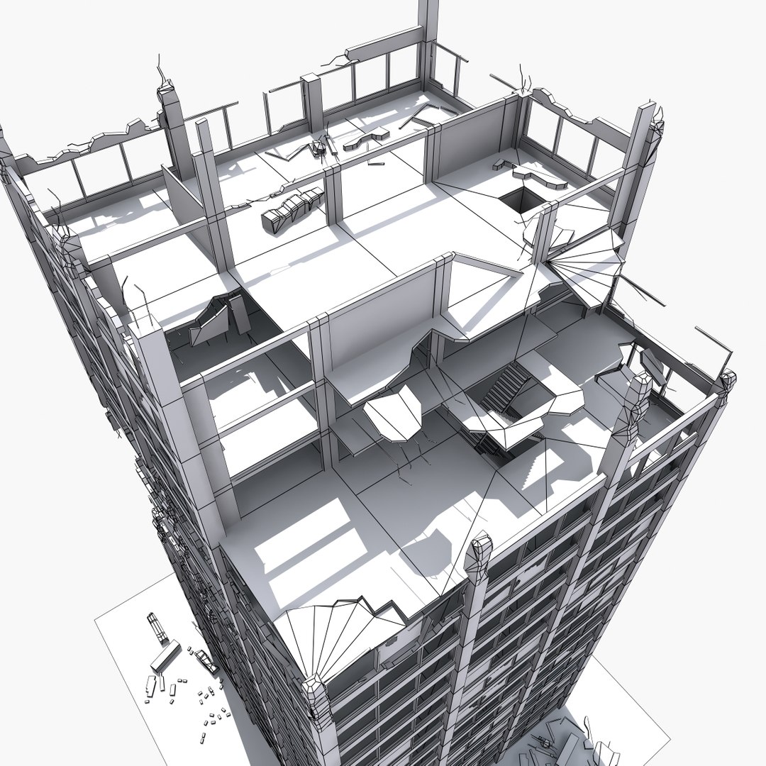 3d Model Destroyed Building