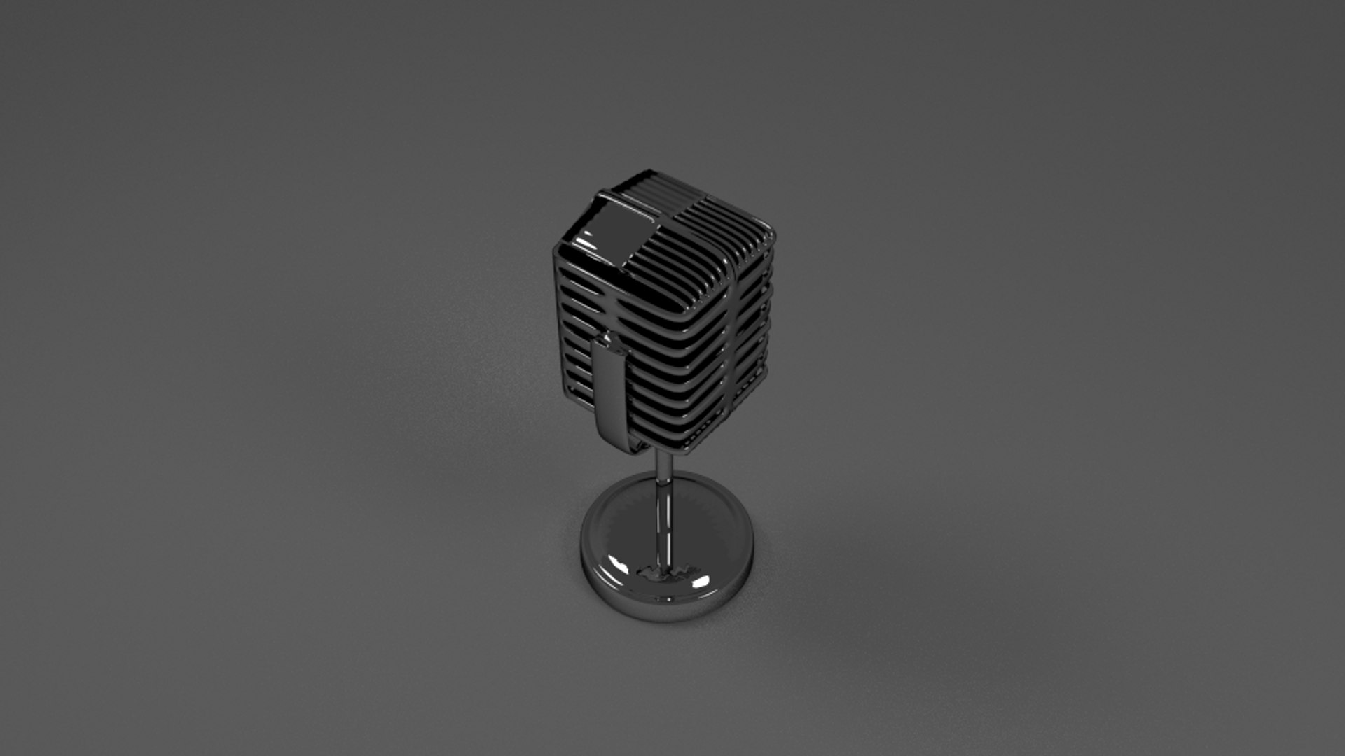 3d Model Old Style Microphone
