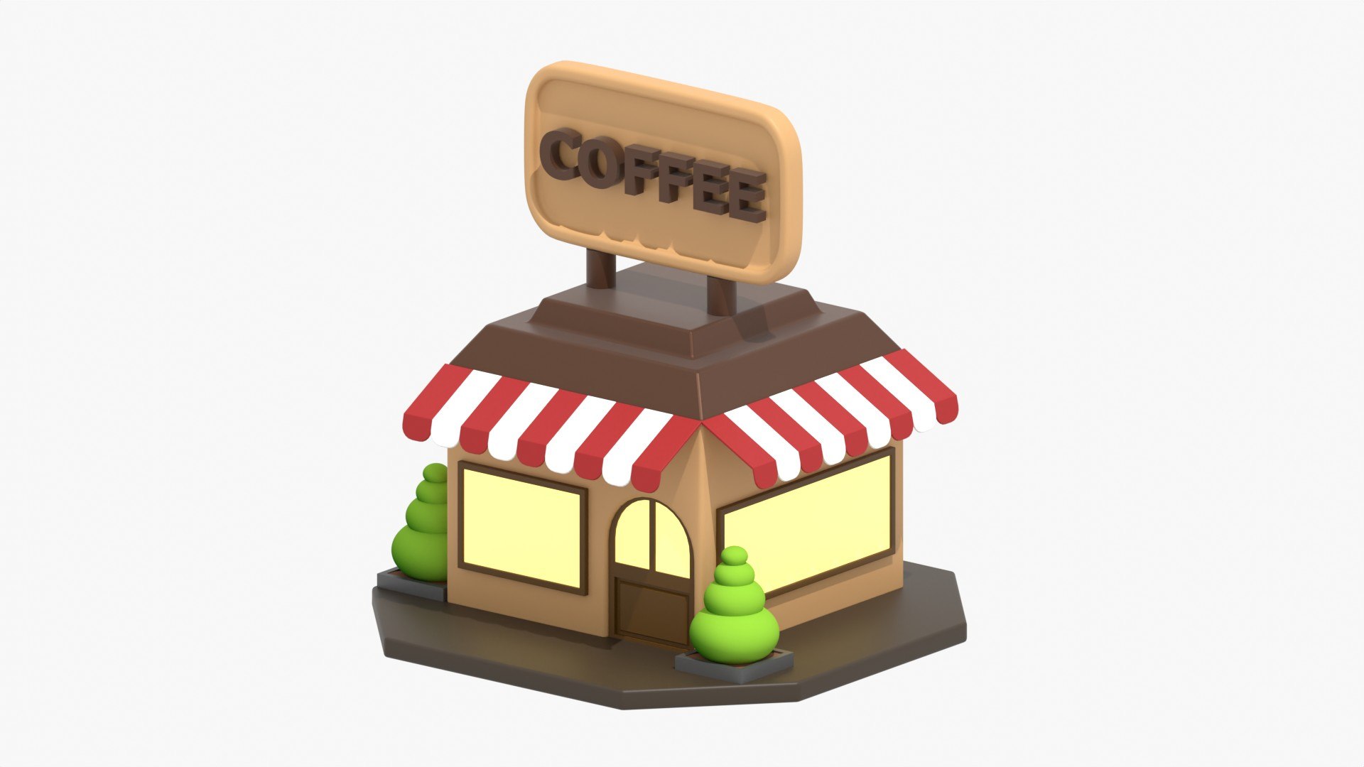 Coffee Shop 3D Illustration 3D Model - TurboSquid 2236227