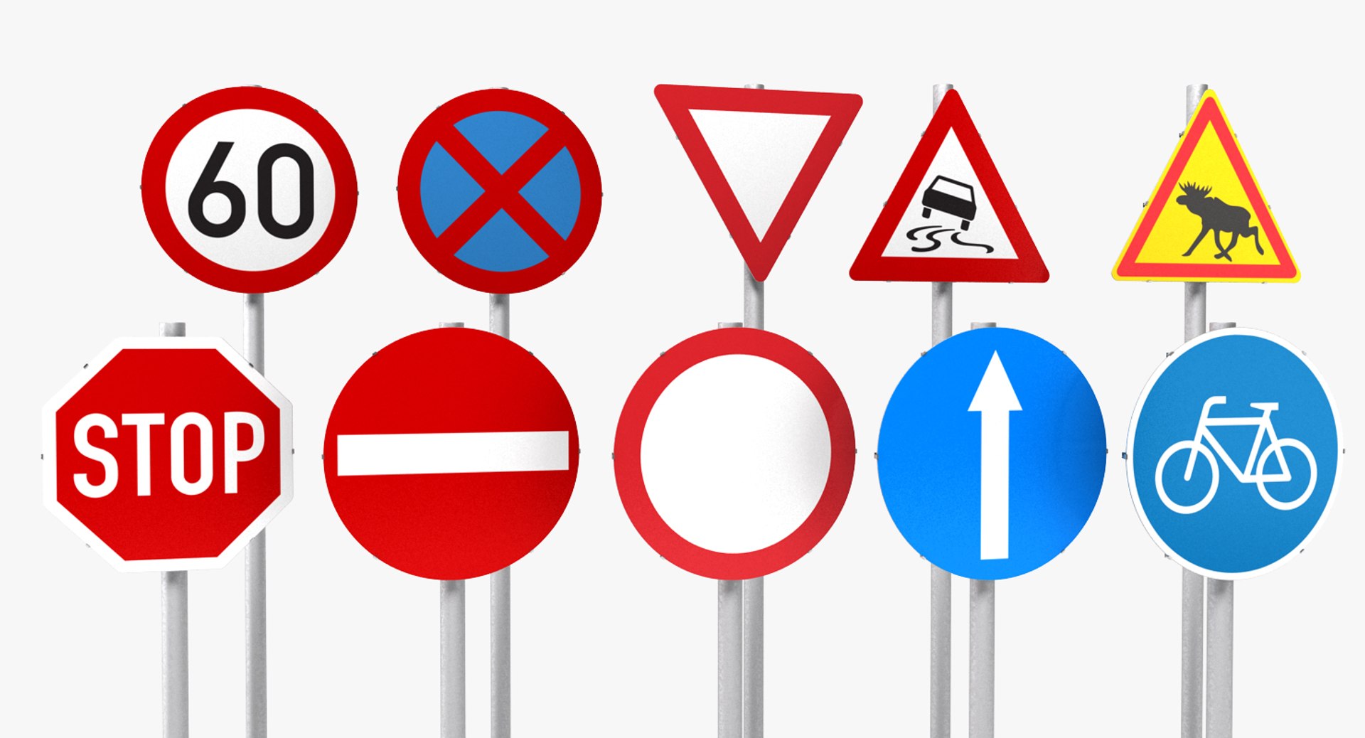 Traffic Signs 3d Model